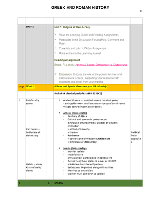 Writing Assignment - Nice sample - Written Assignment Unit 7 Greek and ...