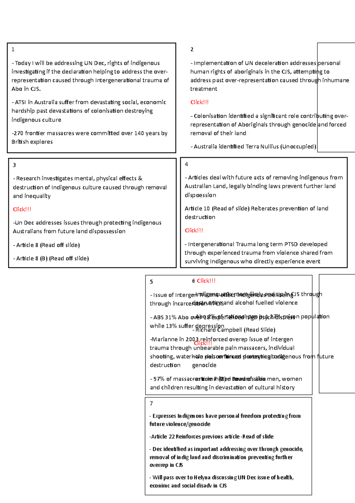 Palm cards unit 1 sem 1 - 7 Expresses Indigenous have personal freedom ...