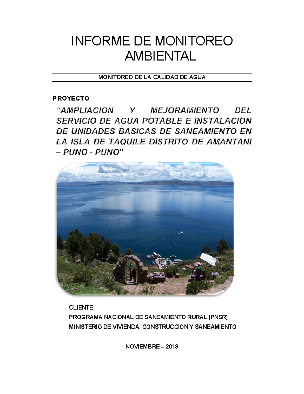 Scribd - HOLA - INFORME DE MONITOREO AMBIENTAL MONITOREO DE LA CALIDAD DE AGUA PROYECTO: î ...