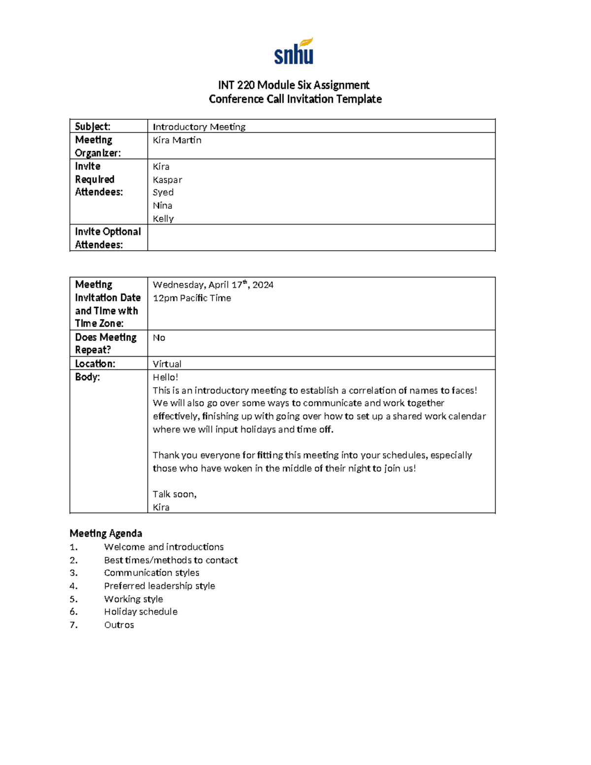 INT 220 Conference Call Invitation Template - Copy - INT 220 Module Six ...