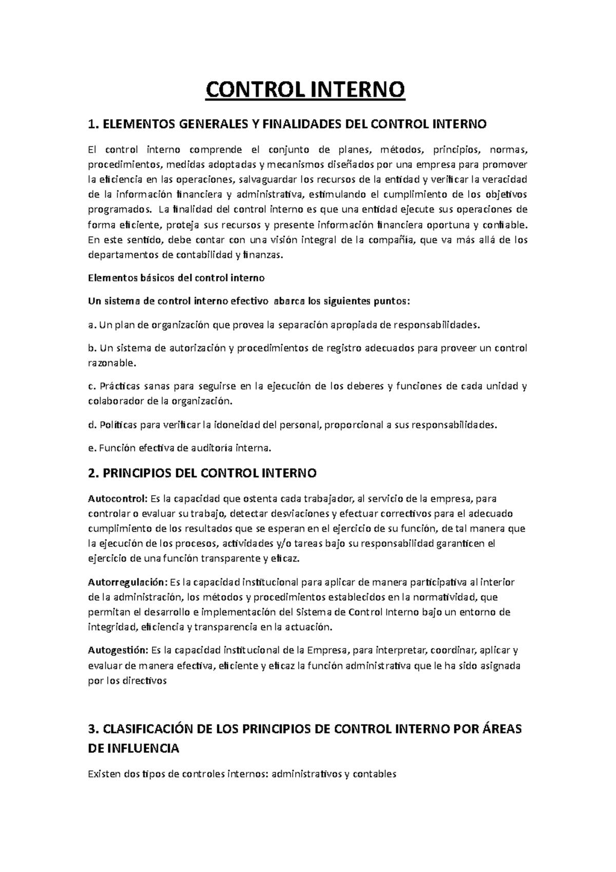 CONTROL INTERNO conceptos - CONTROL INTERNO 1. ELEMENTOS GENERALES Y ...