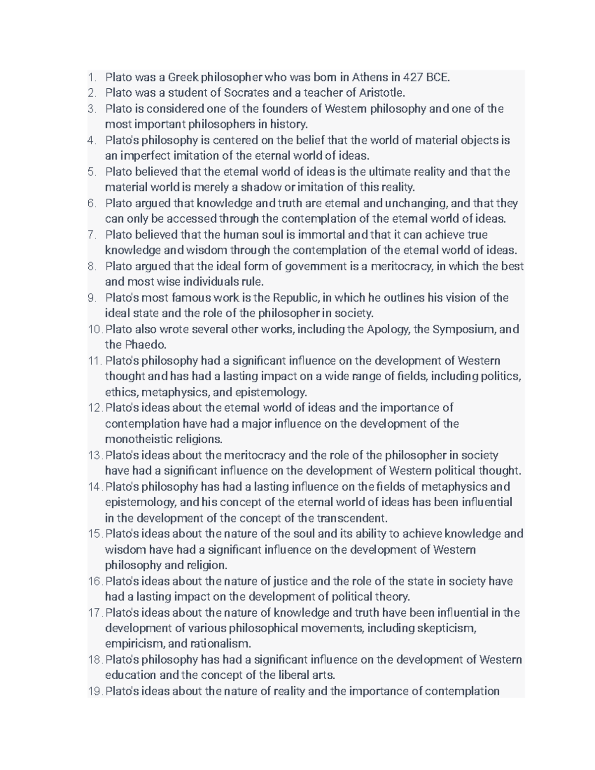 Plato - Essay and Notes - Plato was a Greek philosopher who was born in ...