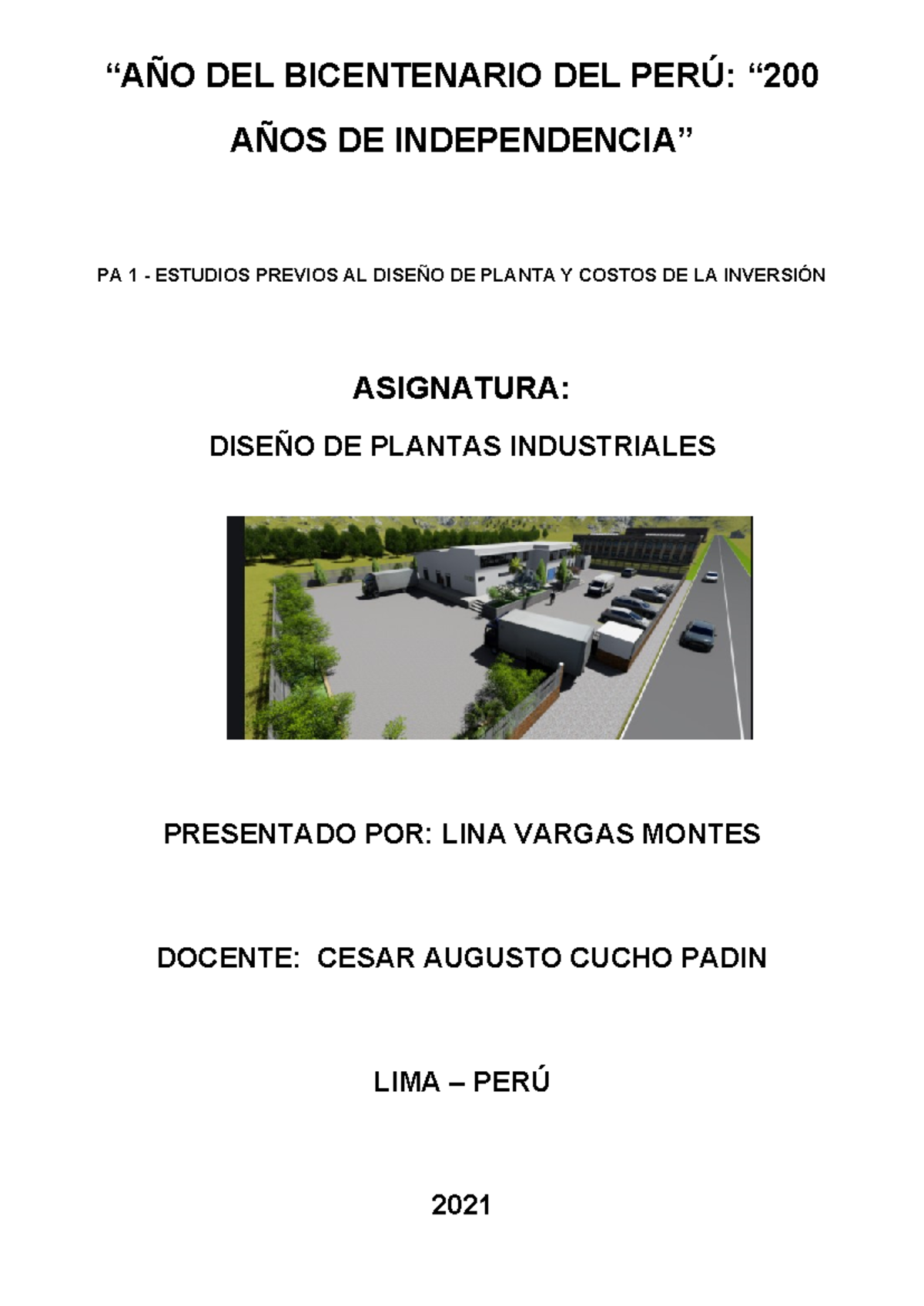 PA 1 - Vargas Montes LINA - D.P.I - “AÑO DEL BICENTENARIO DEL PERÚ ...