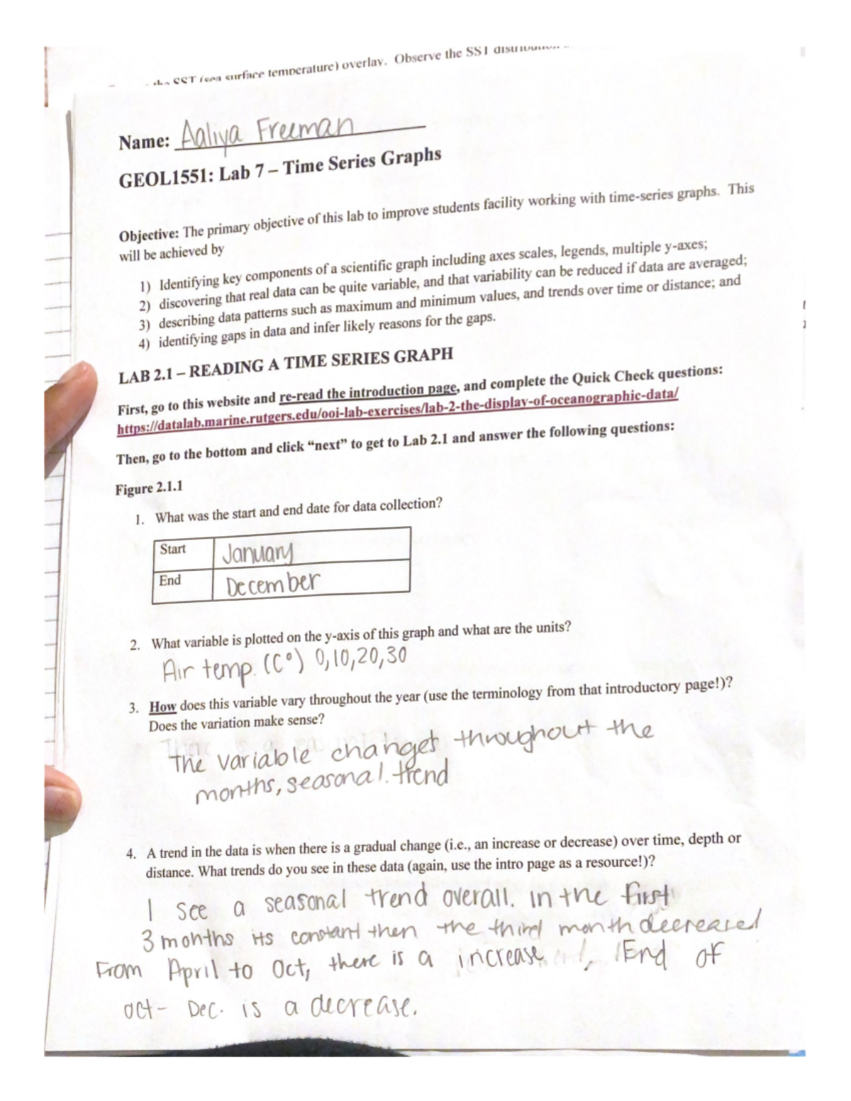 Freeman 601 lab 7 - lab practice - GEOL 1550 - Studocu