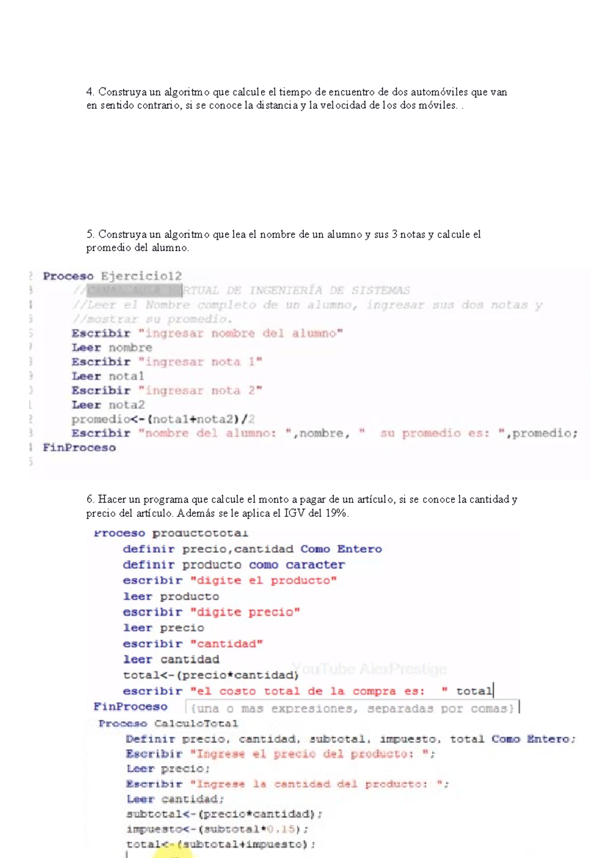 Matemática - Algoritmo - Construya un algoritmo que calcule el tiempo ...