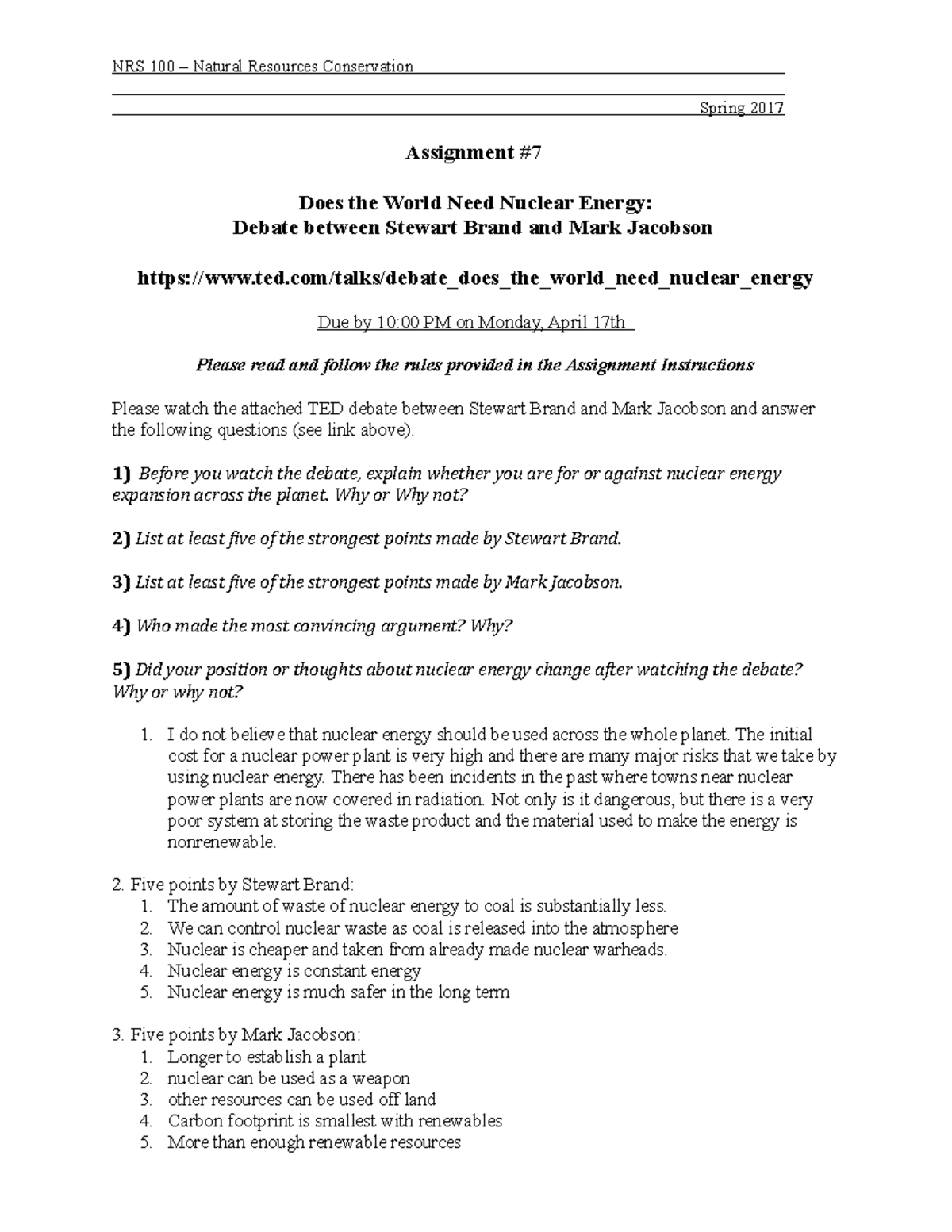 Assignment+7+Does+the+world+need+nuclear+energy+TED+debate - NRS 100 ...