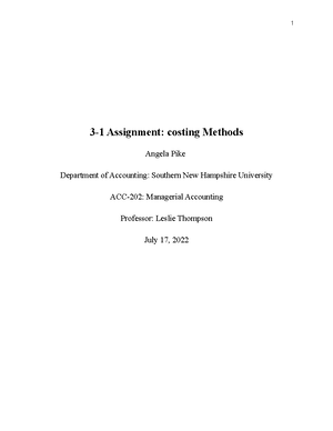 ACC 202 Project Workbook - Milestone Three - Variance Analysis Data for ...