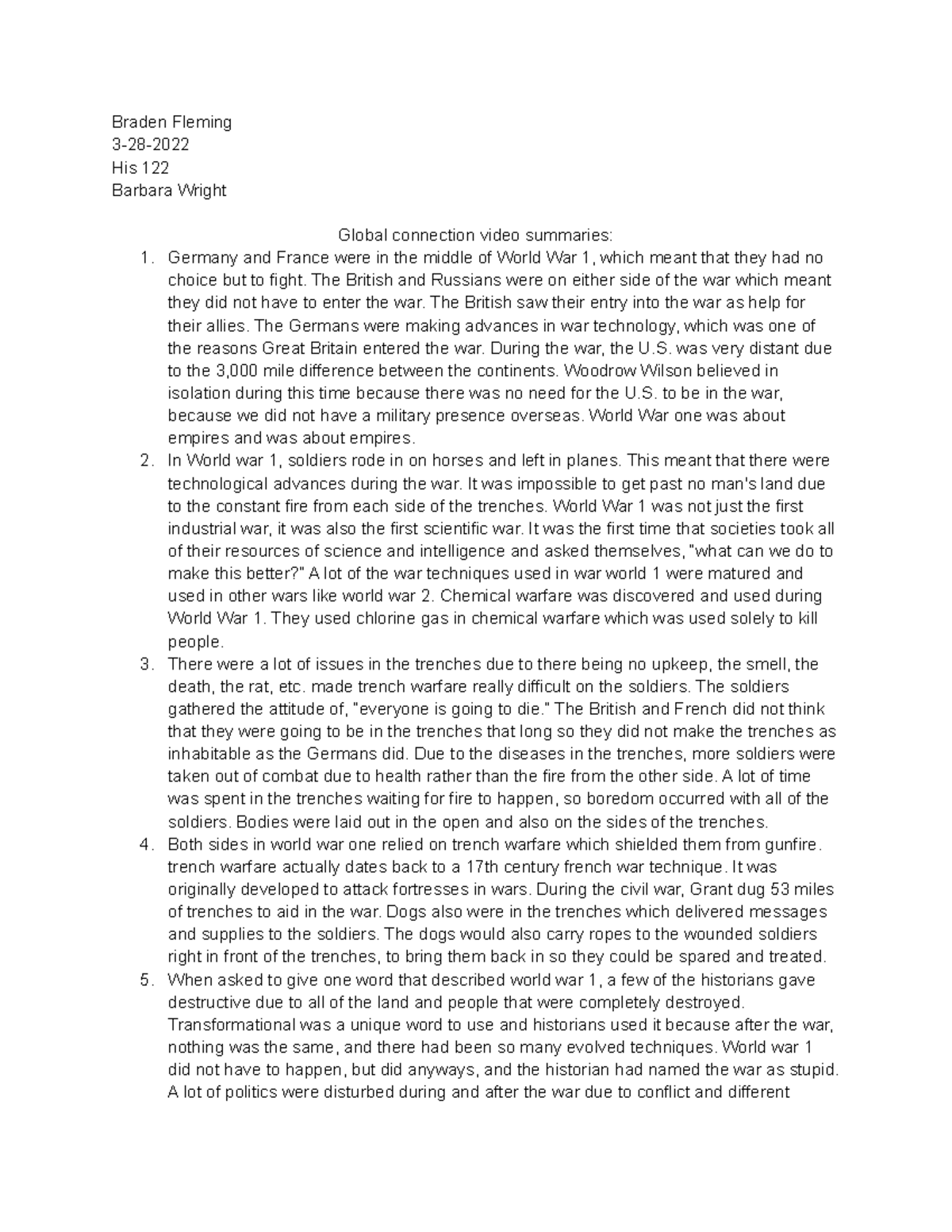 The beginning of WW2 - Braden Fleming 3-28- His 122 Barbara Wright ...