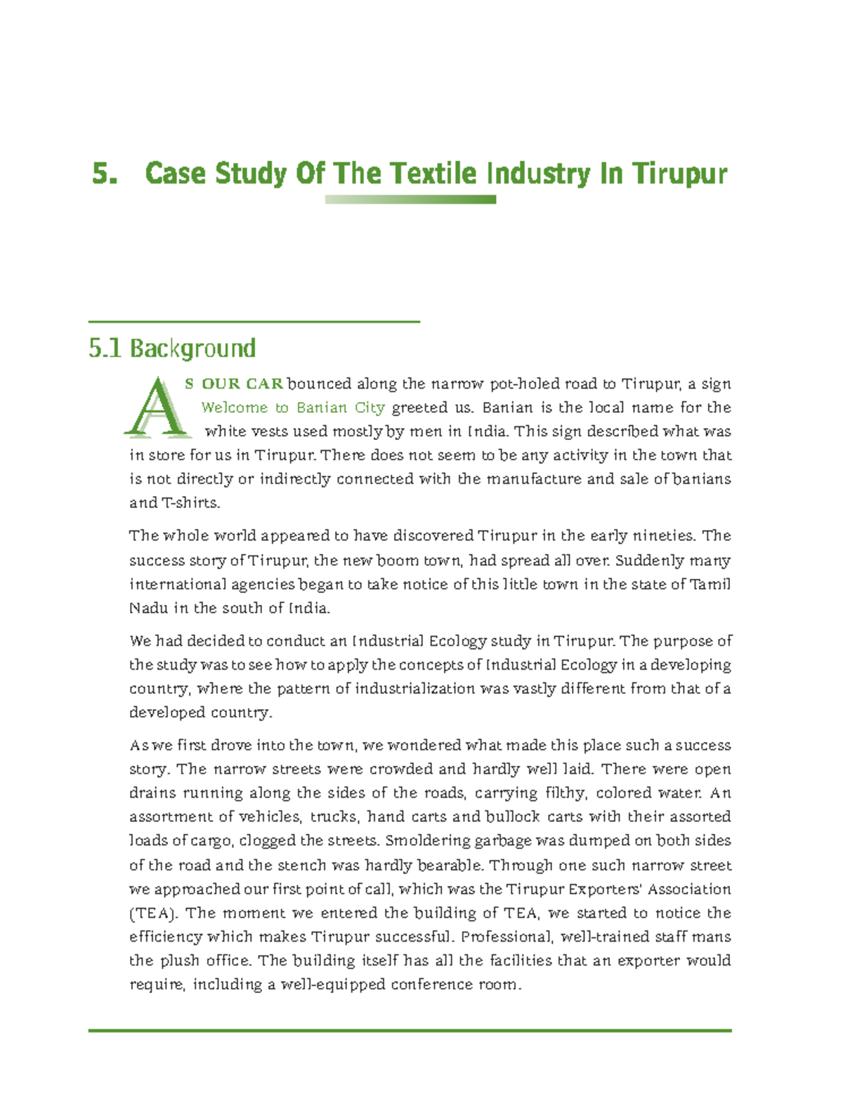 A case Study of the Textile Industry in Tirupur - 5.5.5.5. Case Study ...