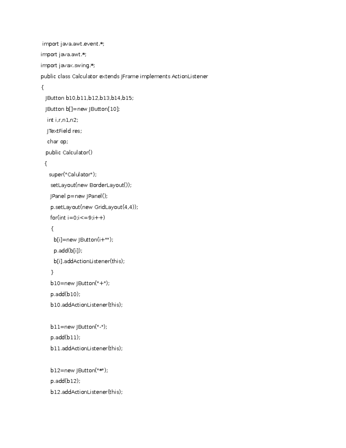 Calculator 2 - import java.awt.; import java.; import javax.; public class Calculator extends ...