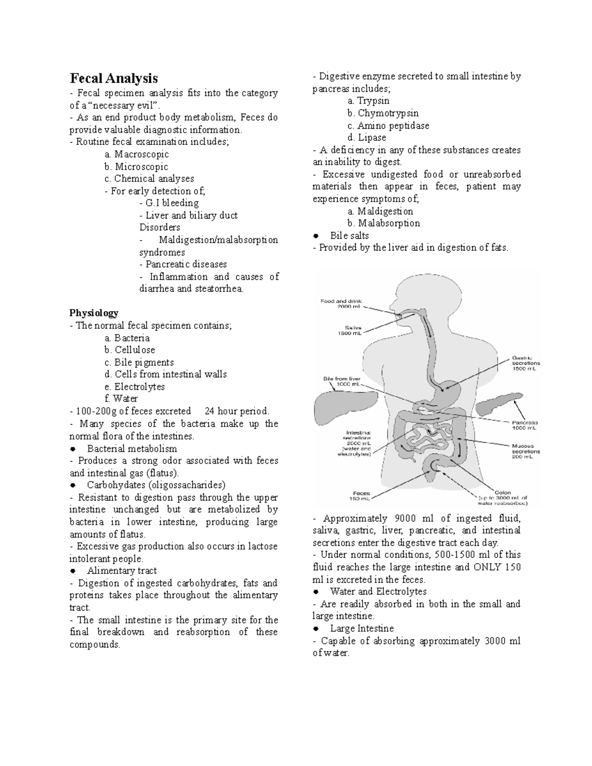 Fecalysis, serous fluid, BAL - Fecal Analysis Fecal specimen analysis ...