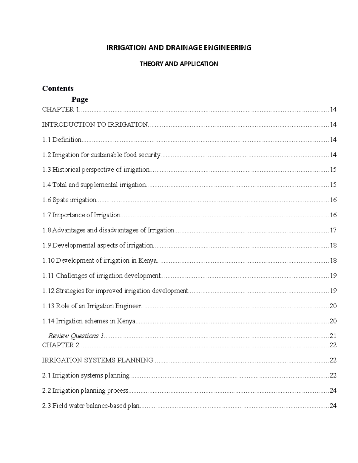 Irrigation AND Drainage Engineering2023 - IRRIGATION AND DRAINAGE ...