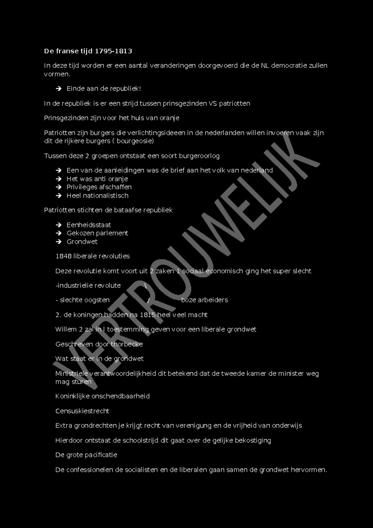 De franse tijd 1795 - De franse tijd 1795- In deze tijd worden er een ...
