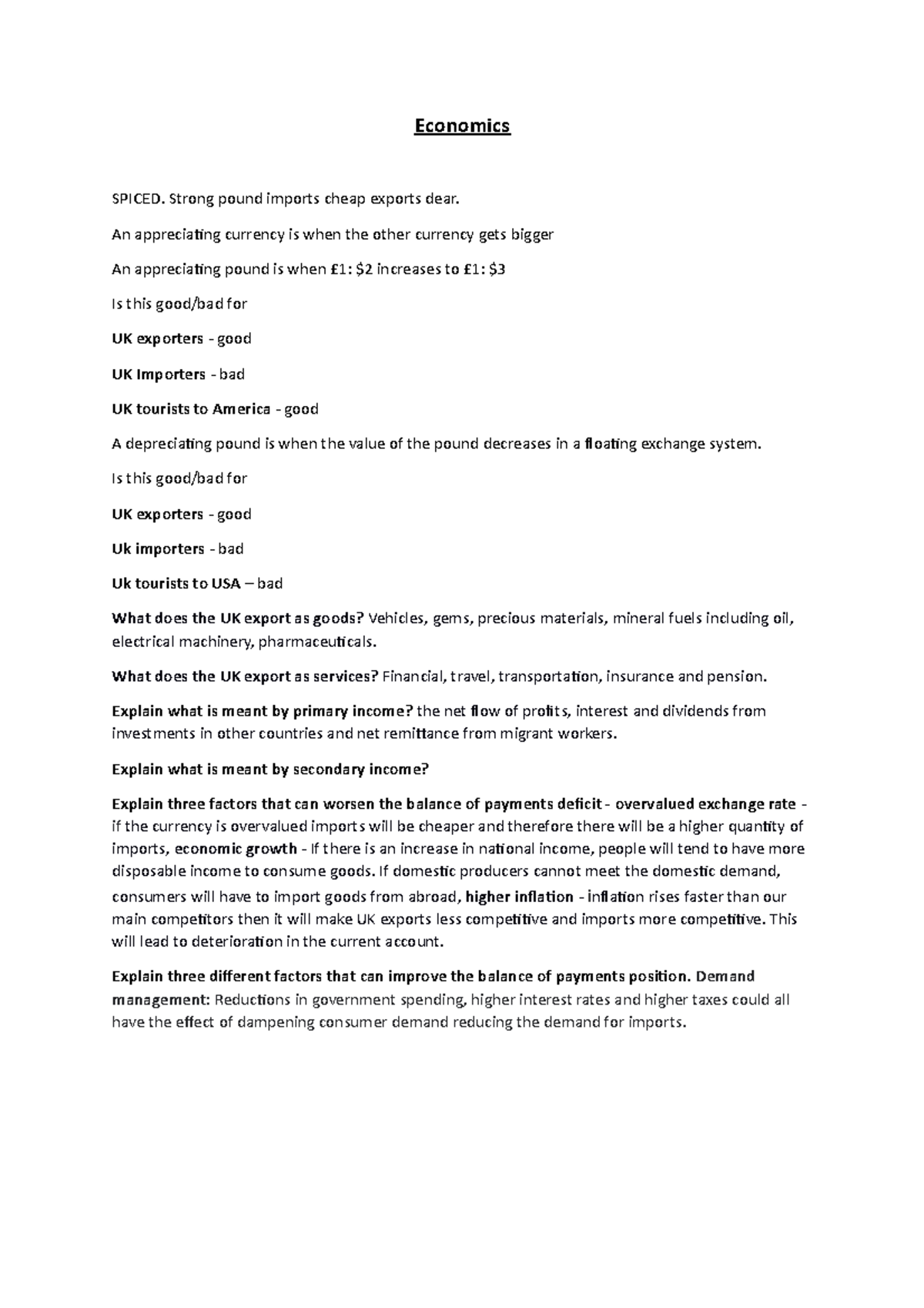 Economics appreciating pound - Economics SPICED. Strong pound imports ...