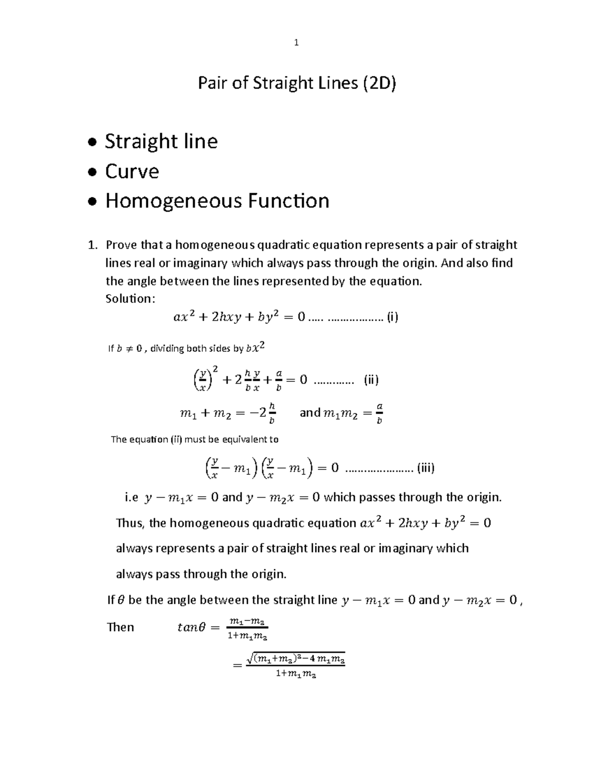 Straight-LINE - Bsjjgj - Pair of Straight Lines (2D) • Straight line ...