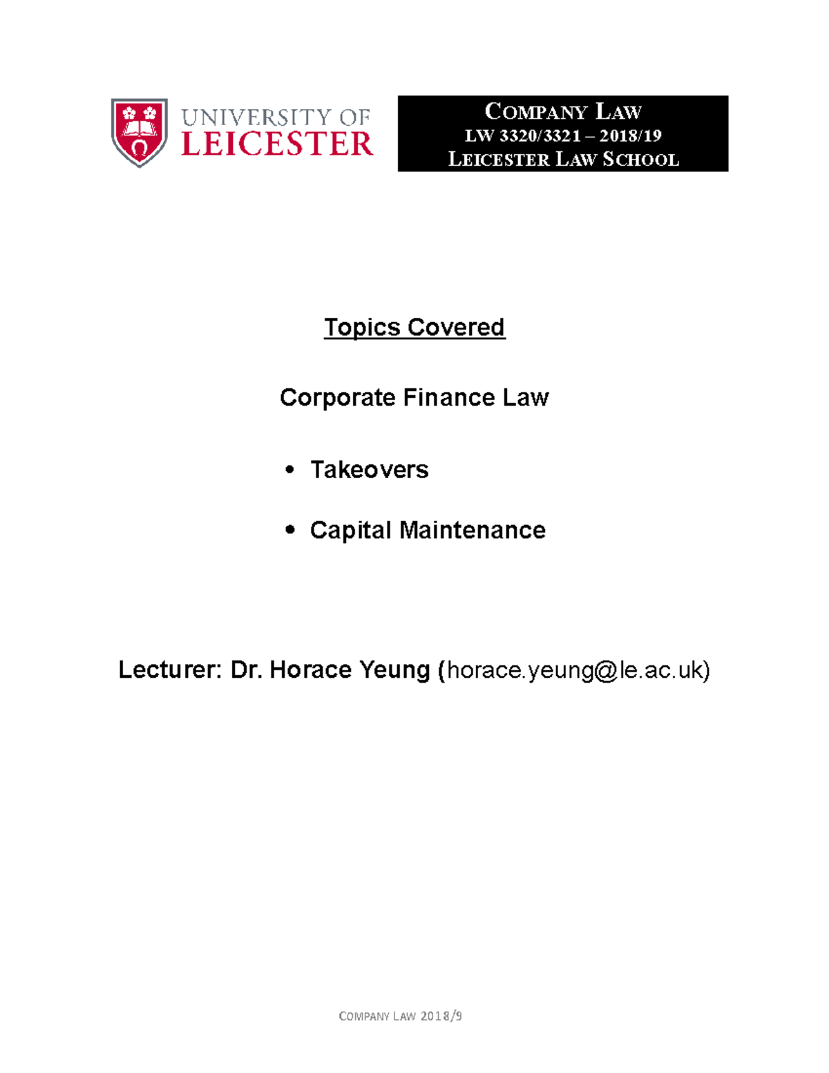Company law integrated handout 2018 19 - corporate finance - COMPANY ...