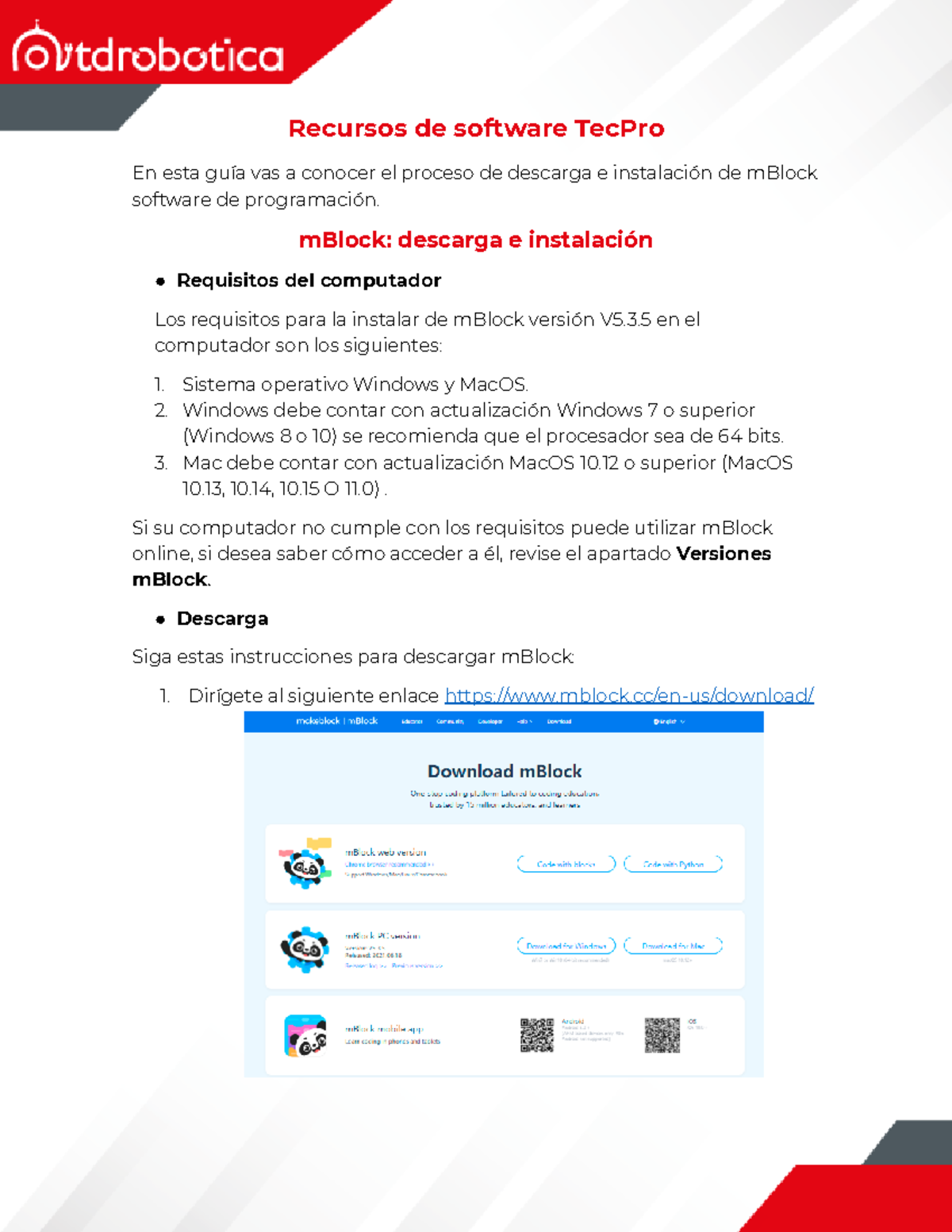 Guía de instalación m Block - Recursos de software TecPro En esta guía ...