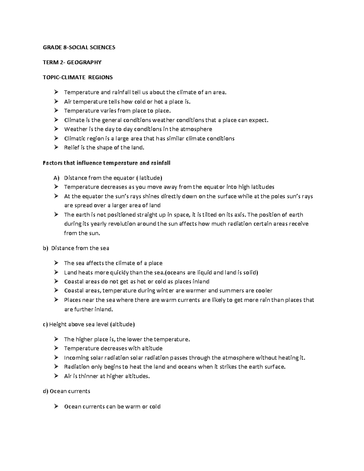 SOC-SCI-Gr8- Notes- Activity-6May-Geography-Climatic Regions - GRADE 8 ...