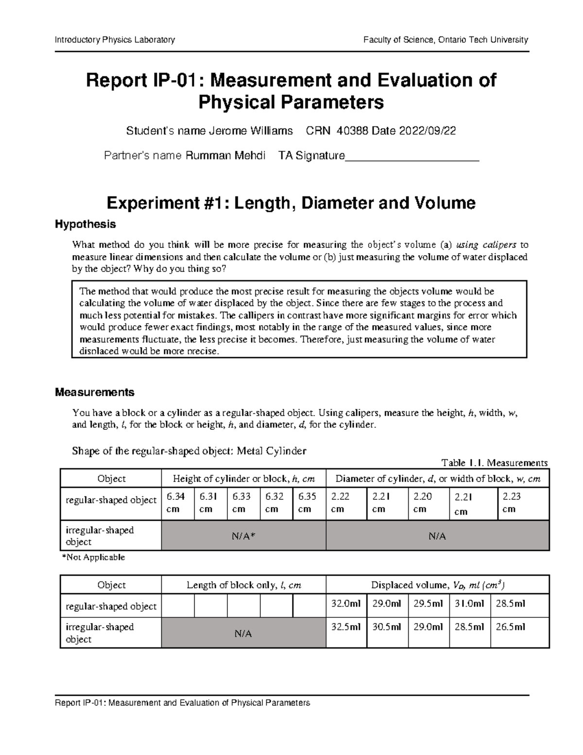 Report Measurements IP - Report IP-01: Measurement and Evaluation of ...