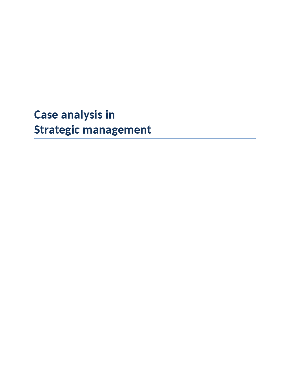 Case Study Anal -WPS Office - Case analysis in Strategic management ...