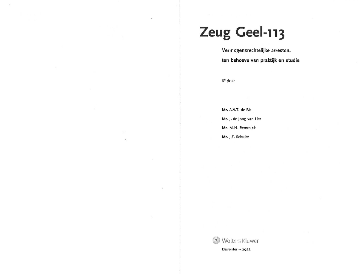 Zeug Geel-113 - Arresten van het vak privaatrecht - Zeug Geel ...