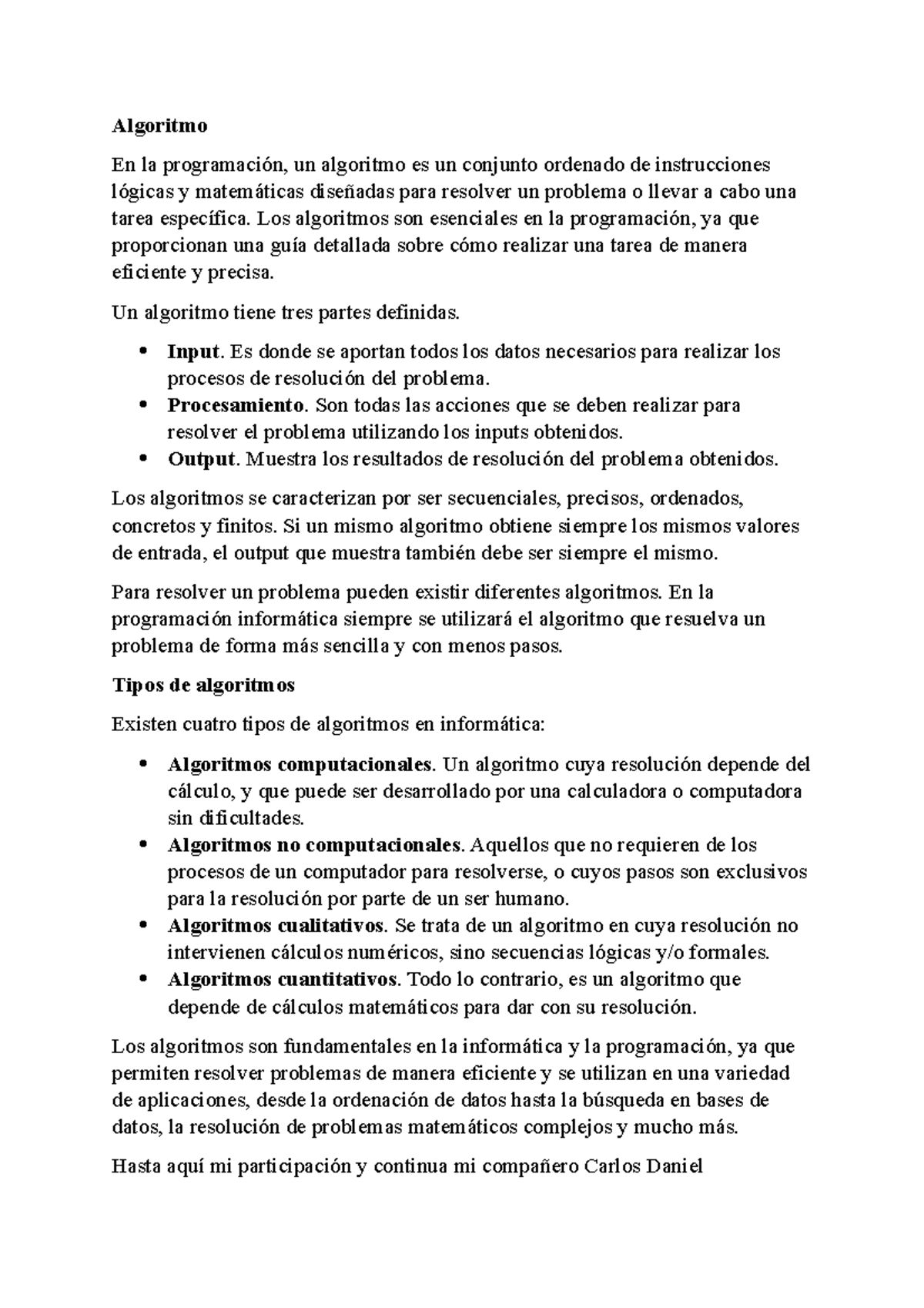 Algoritmo expo - Algoritmo En la programación, un algoritmo es un conjunto ordenado de ...