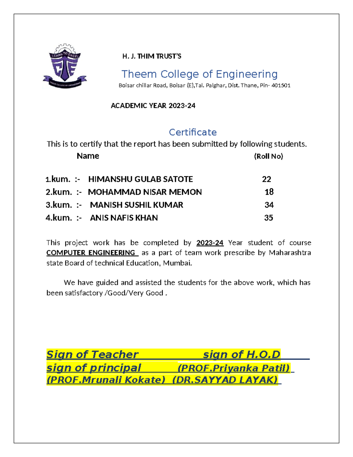 EDE micro - H. J. THIM TRUST’S Theem College of Engineering Boisar ...
