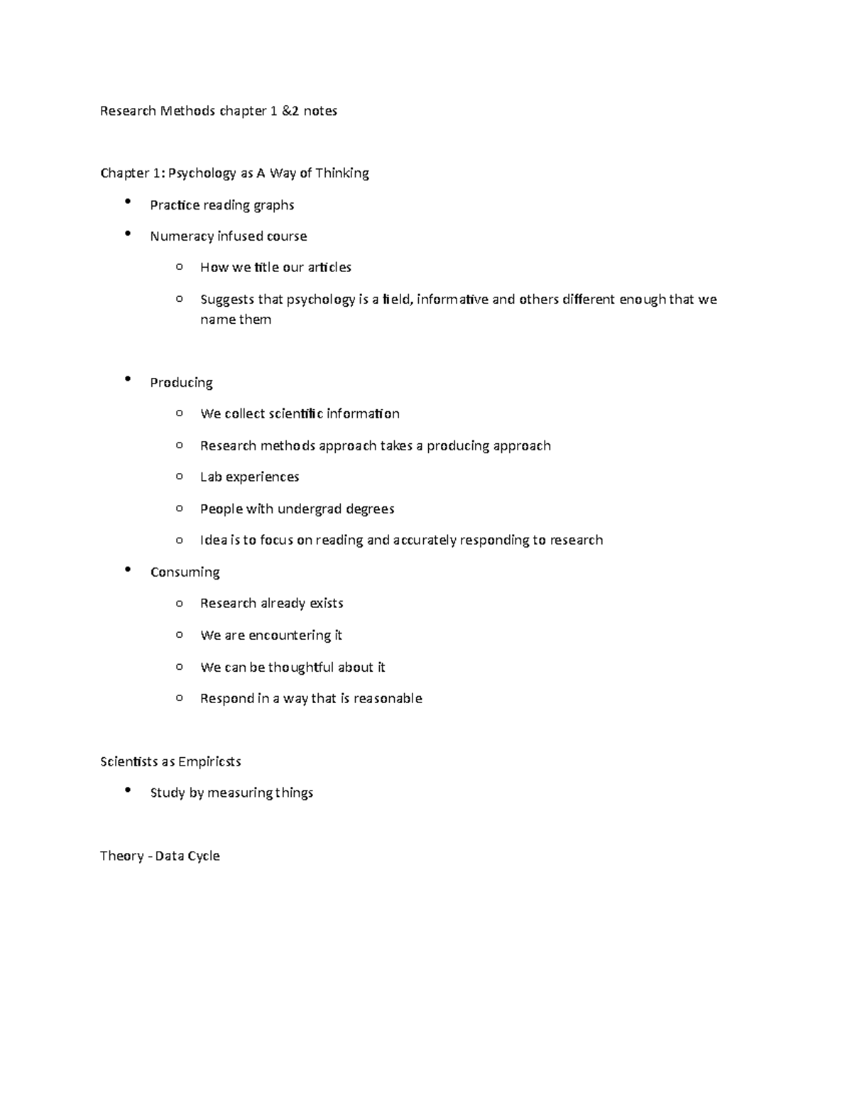 Research Methods chapter notes - Research Methods chapter 1 &2 notes ...