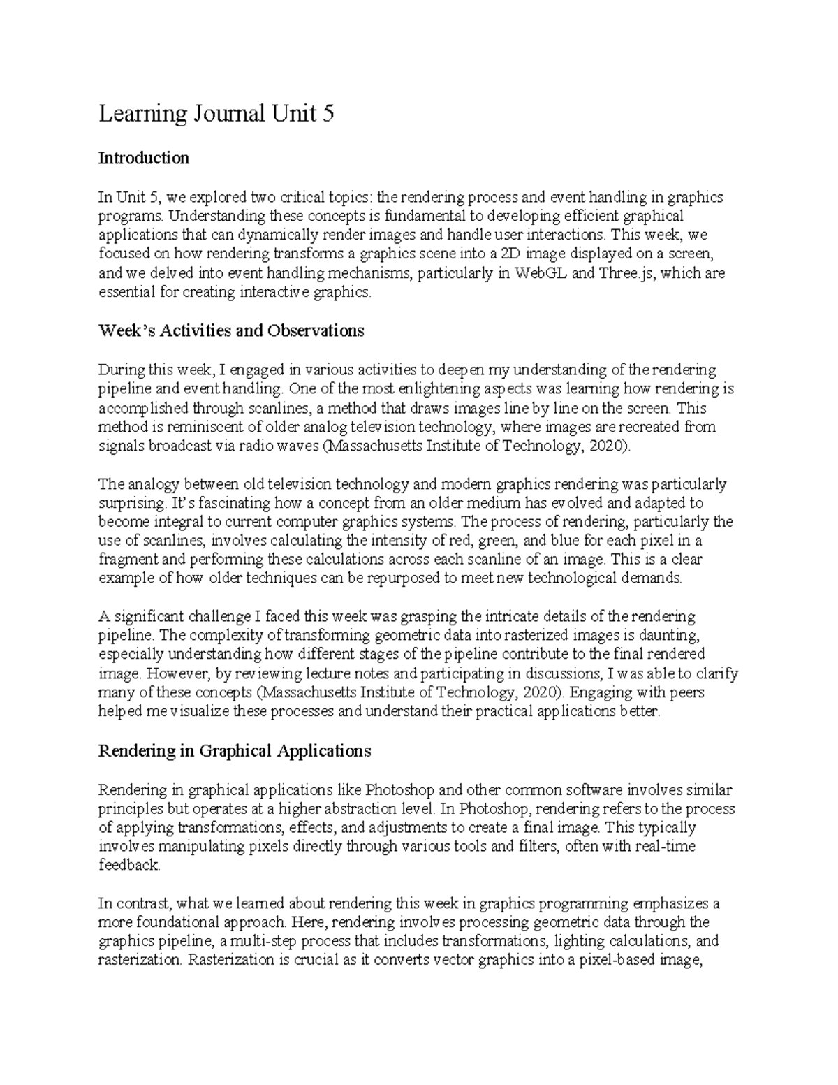 Learning Journal Unit 5(Graphics) - Learning Journal Unit 5 Introduction In Unit 5, we explored ...