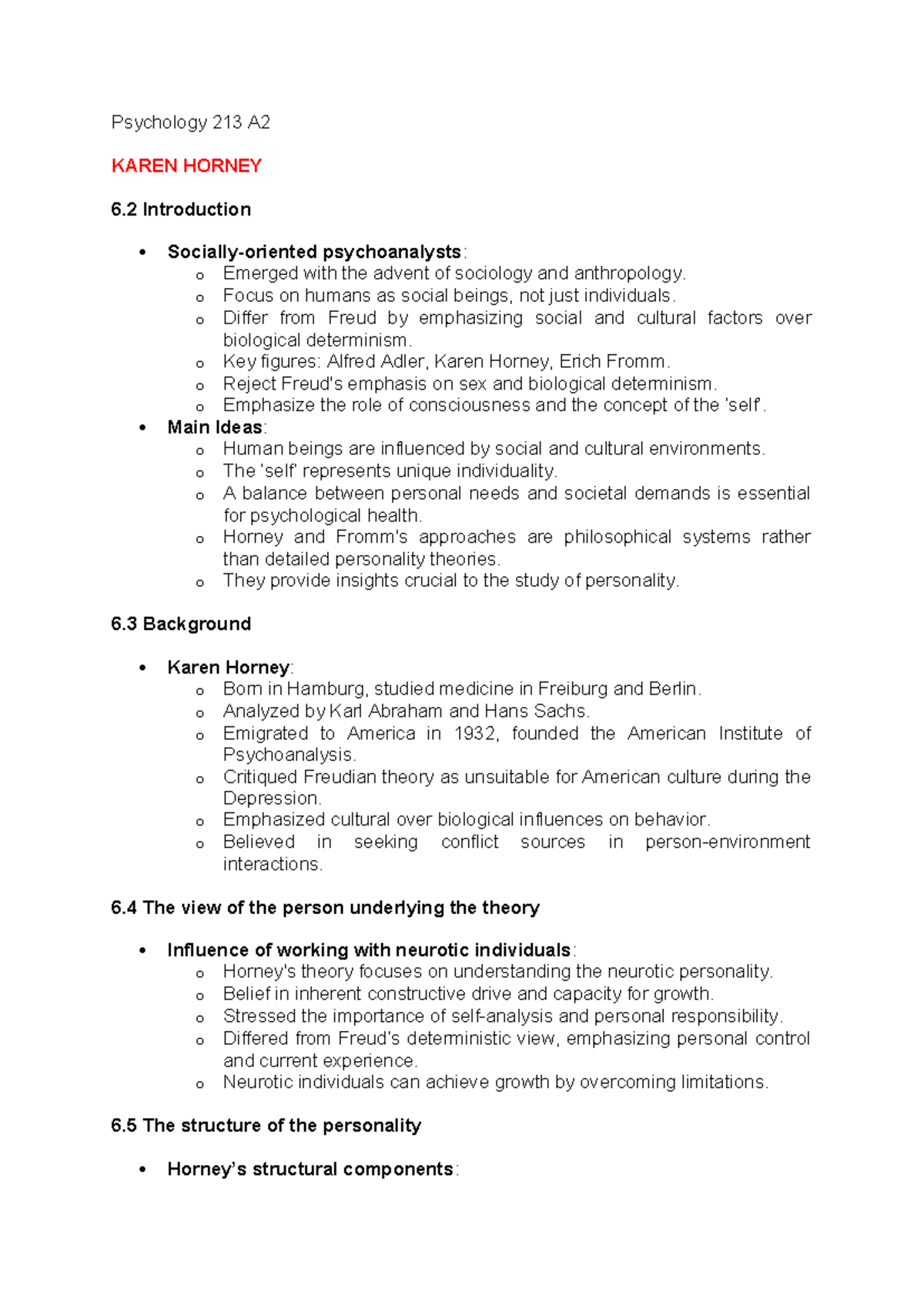 Psych 213 A2 - Summaries of lectures notes and textbook. Use at your ...