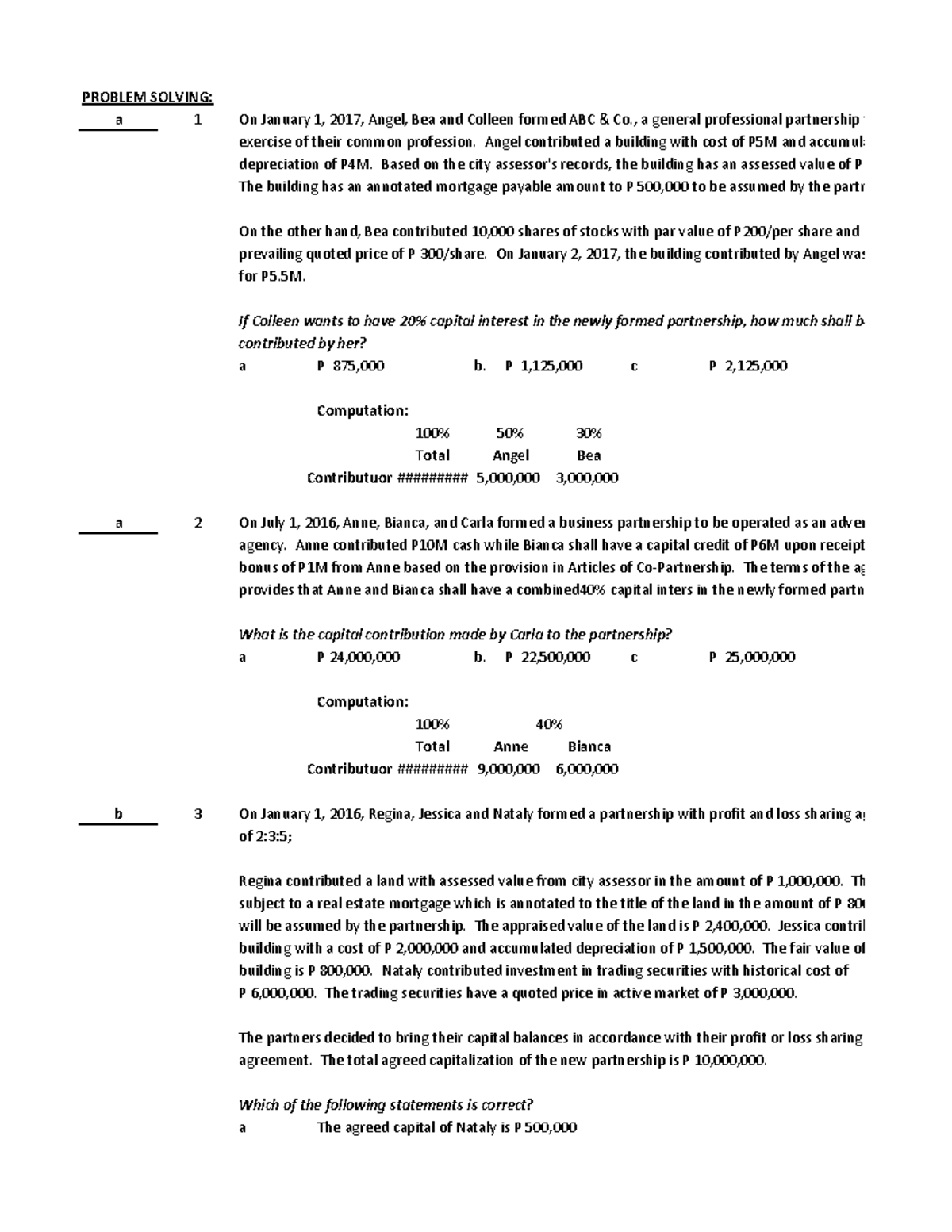 Book6 - ACCOUNTING FOR SPL - PROBLEM SOLVING: a 1 On January 1, 2017 ...