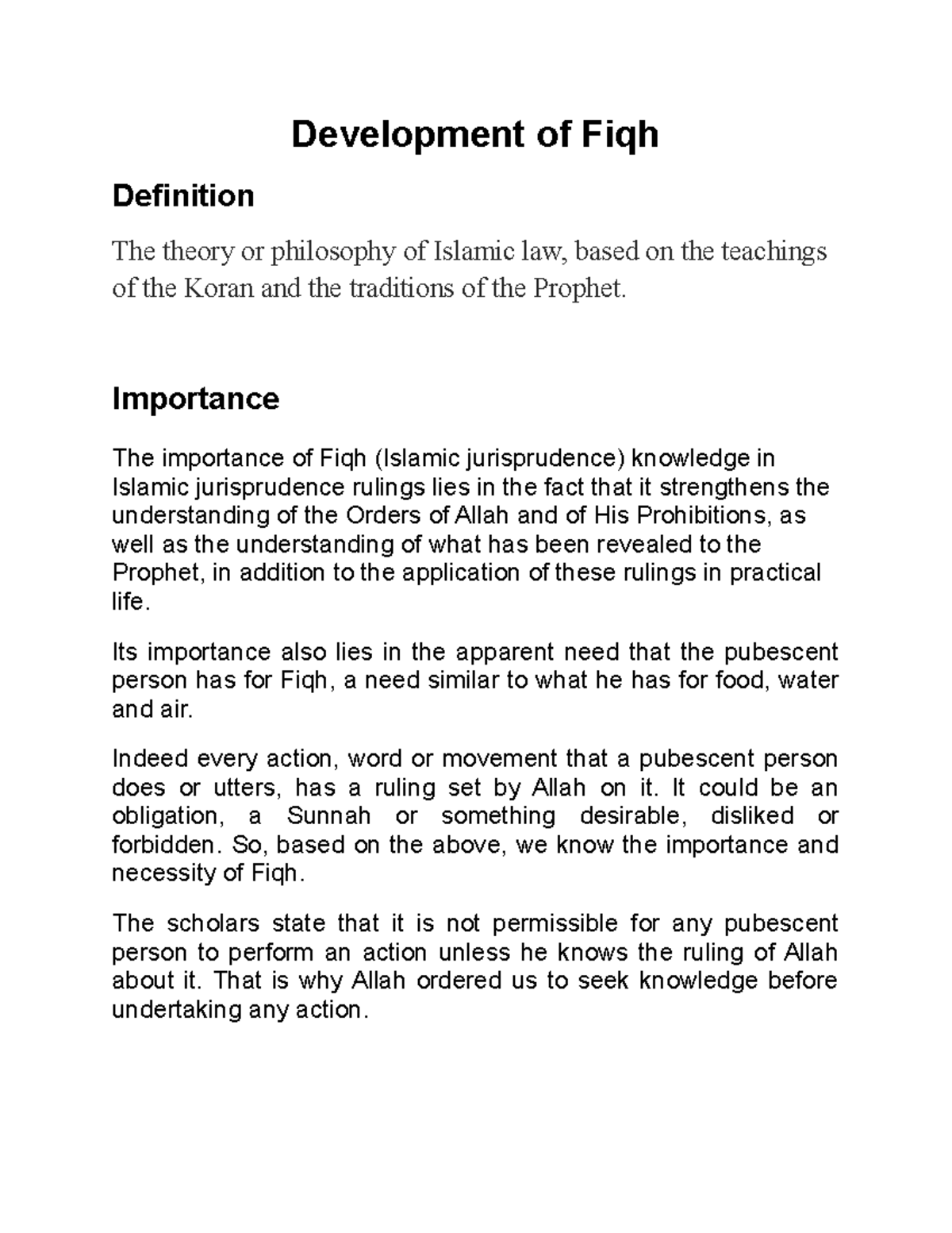 Development of Fiqh - nothing more to explain yedjbdjdksosodb uhufu byg ...