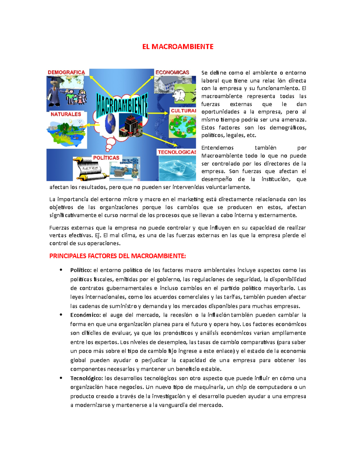 EL Macroambiente Y Factores Economicos en la planificación estrategica ...
