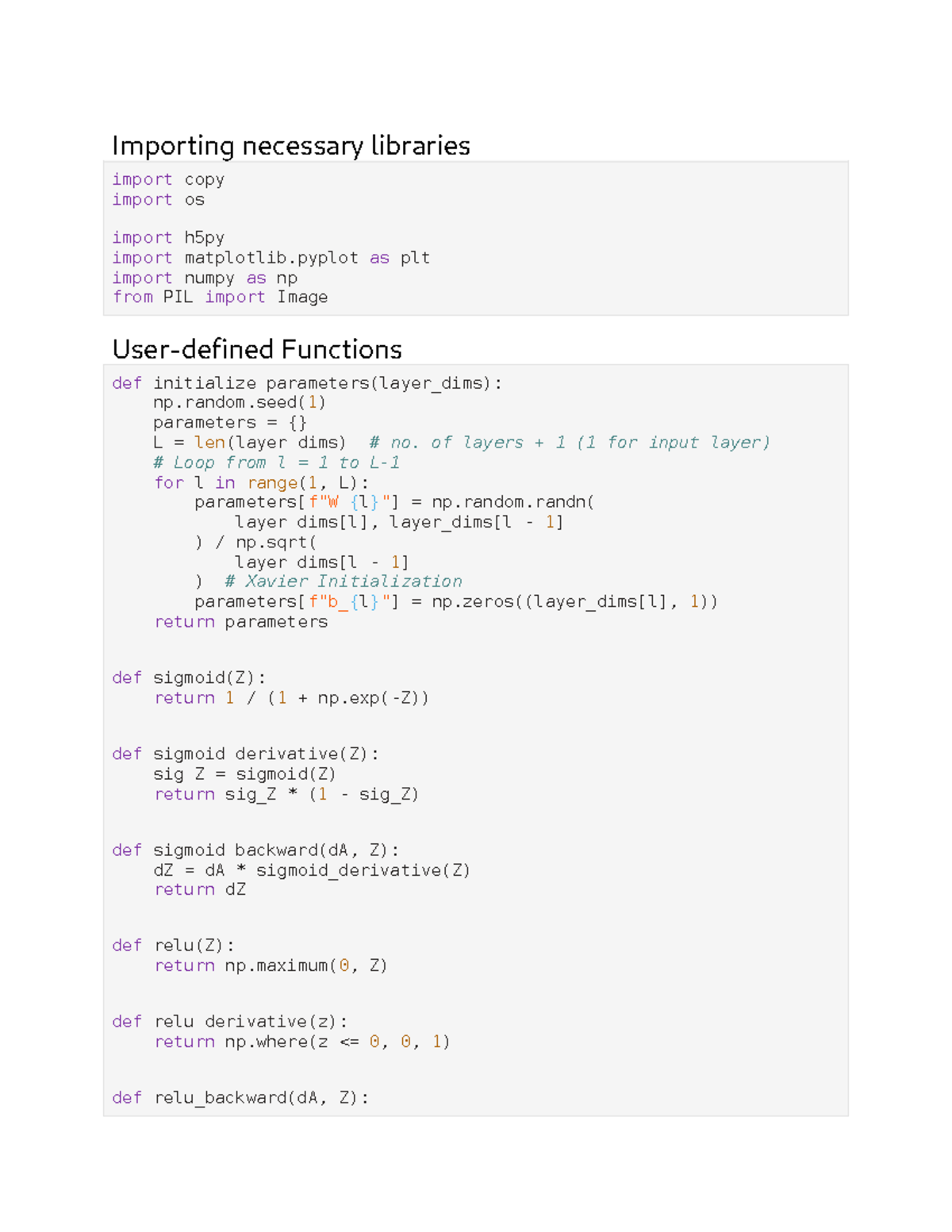 Code simple de progrmación - Importing necessary libraries import copy import os import h5py ...