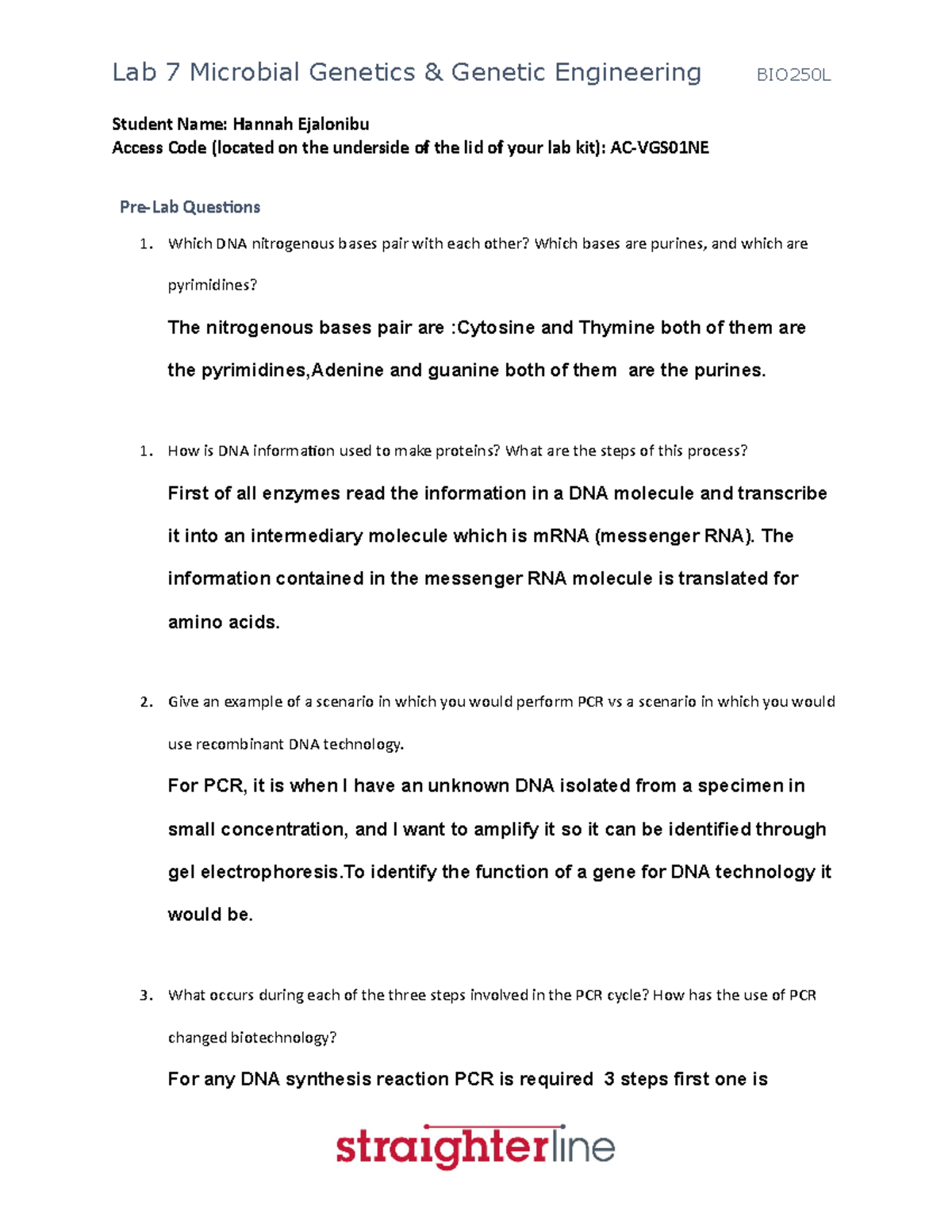 LAB 7 Microbial Genetics & Genetic Engineering - Human Resources - MAJU ...