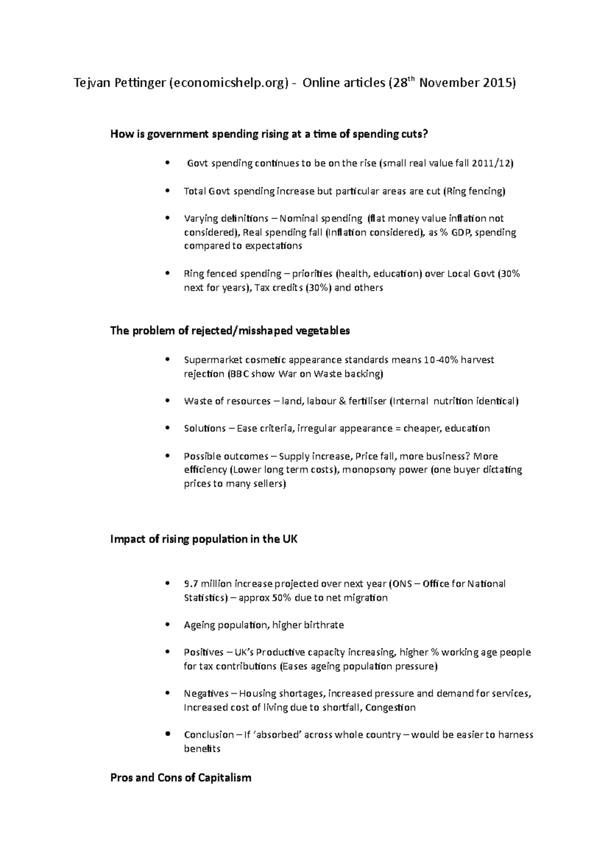 Economicshelp.org readings 1 - Macroeconomics - Tejvan Pettinger ...