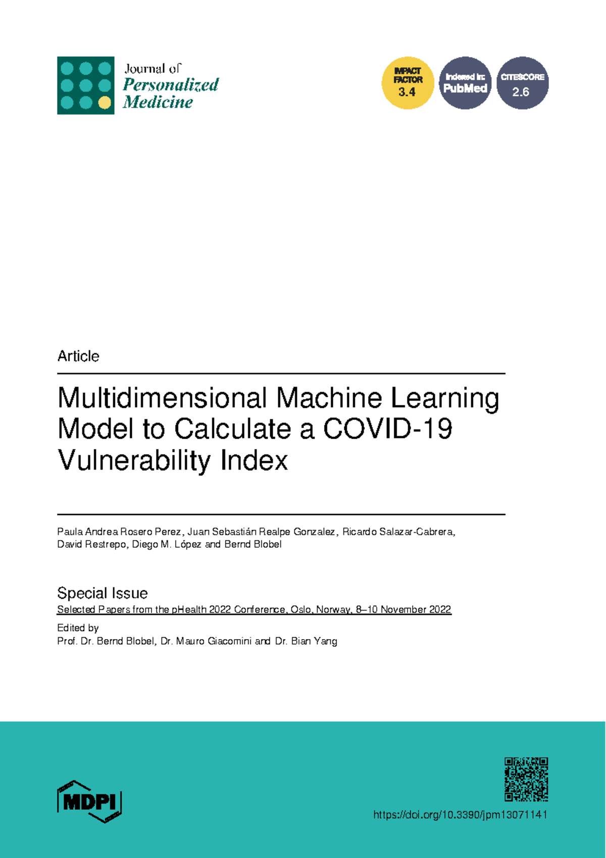COVID RISK ASSESSMENT - 3 2. Multidimensional Machine Learning Model to ...