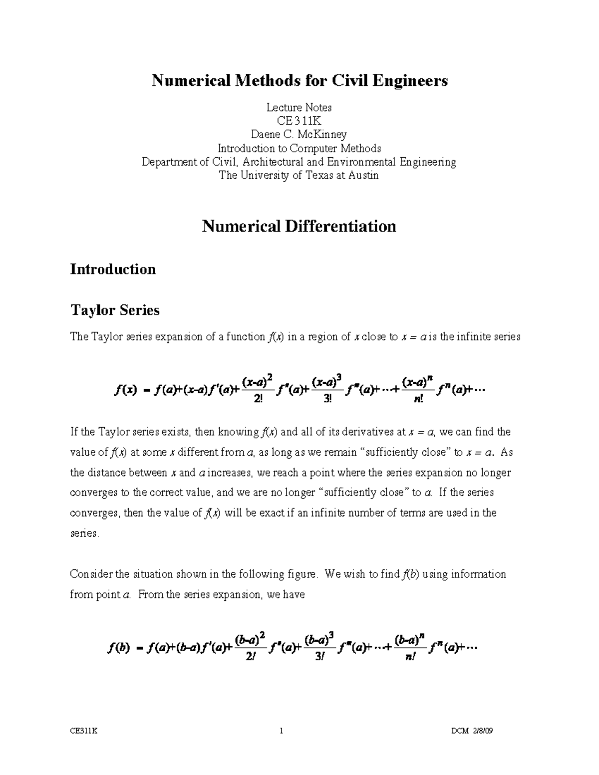 Differentiation - Numerical Methods for Civil Engineers Lecture Notes ...