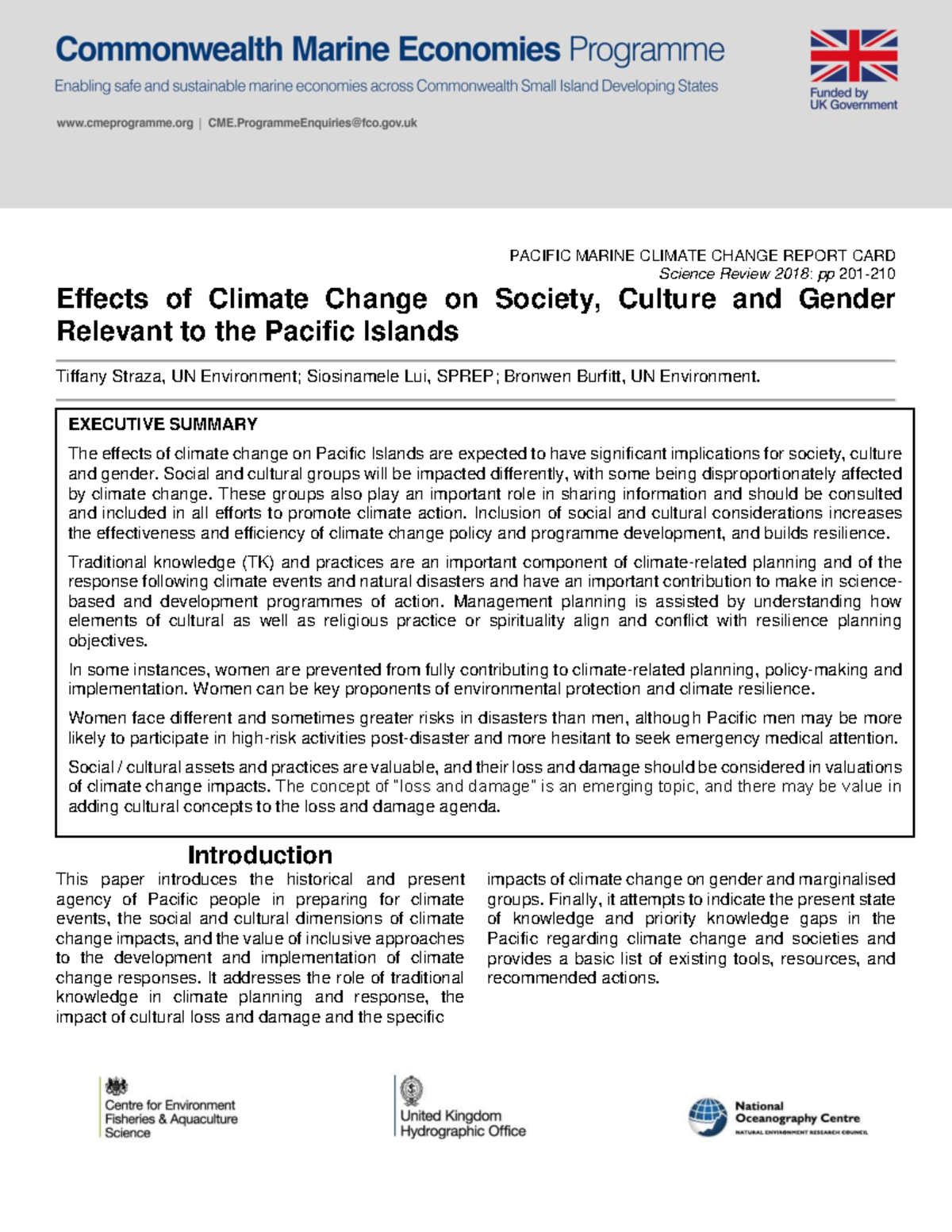 13 Society Culture and Gender - PACIFIC MARINE CLIMATE CHANGE REPORT ...