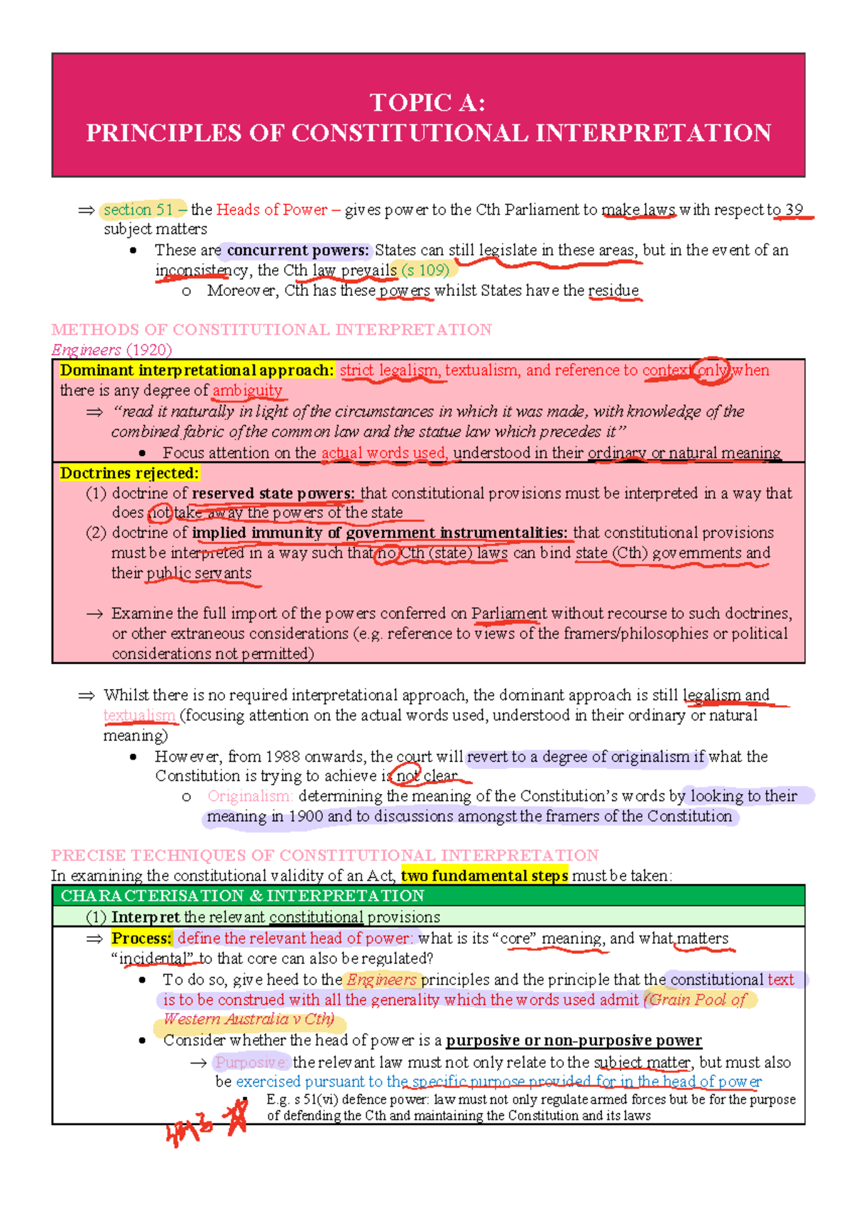 Hd full course fed con notes summaryscaffold - TOPIC A: PRINCIPLES OF ...