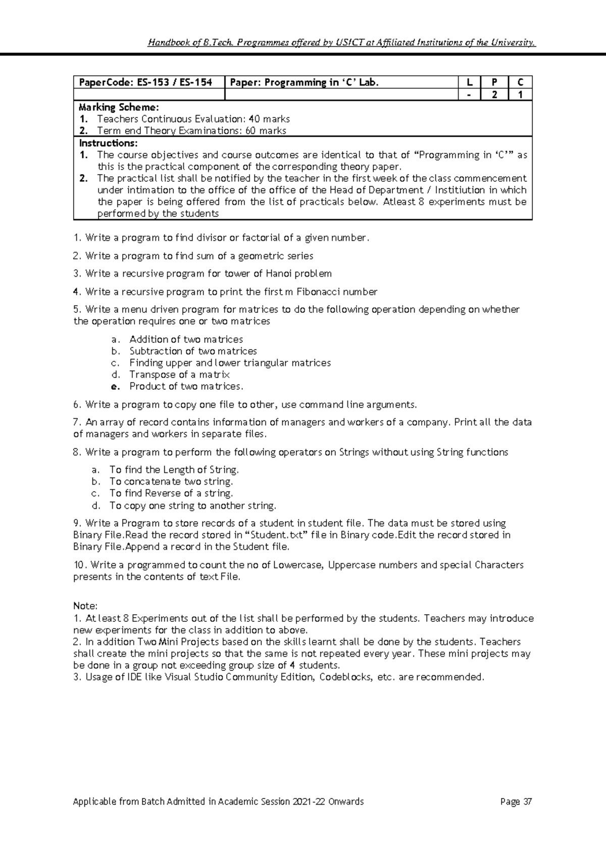 1st year common syllabus with Bridge classes-30 - Handbook of B ...