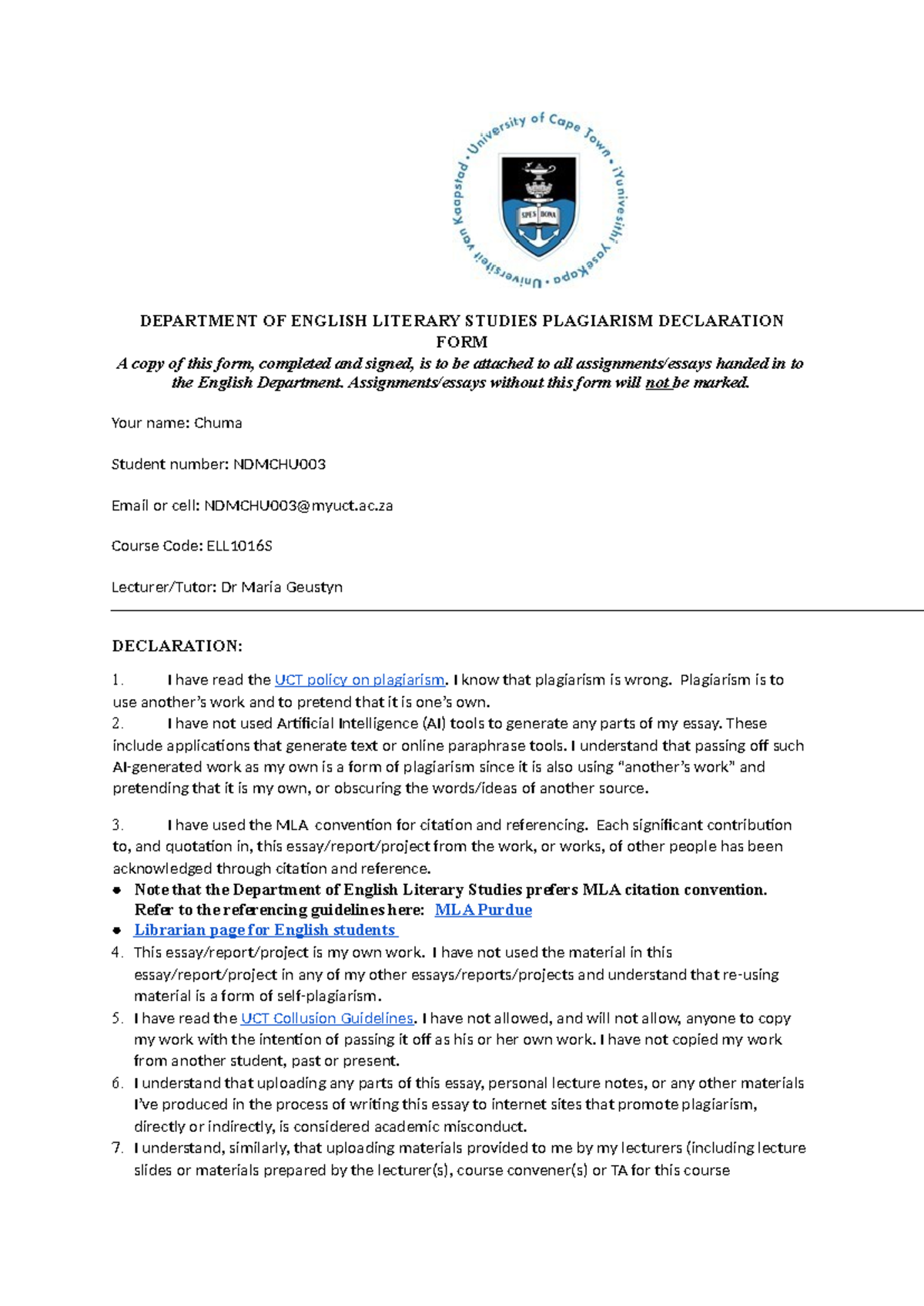 English Your Queen is a reptile - DEPARTMENT OF ENGLISH LITERARY ...