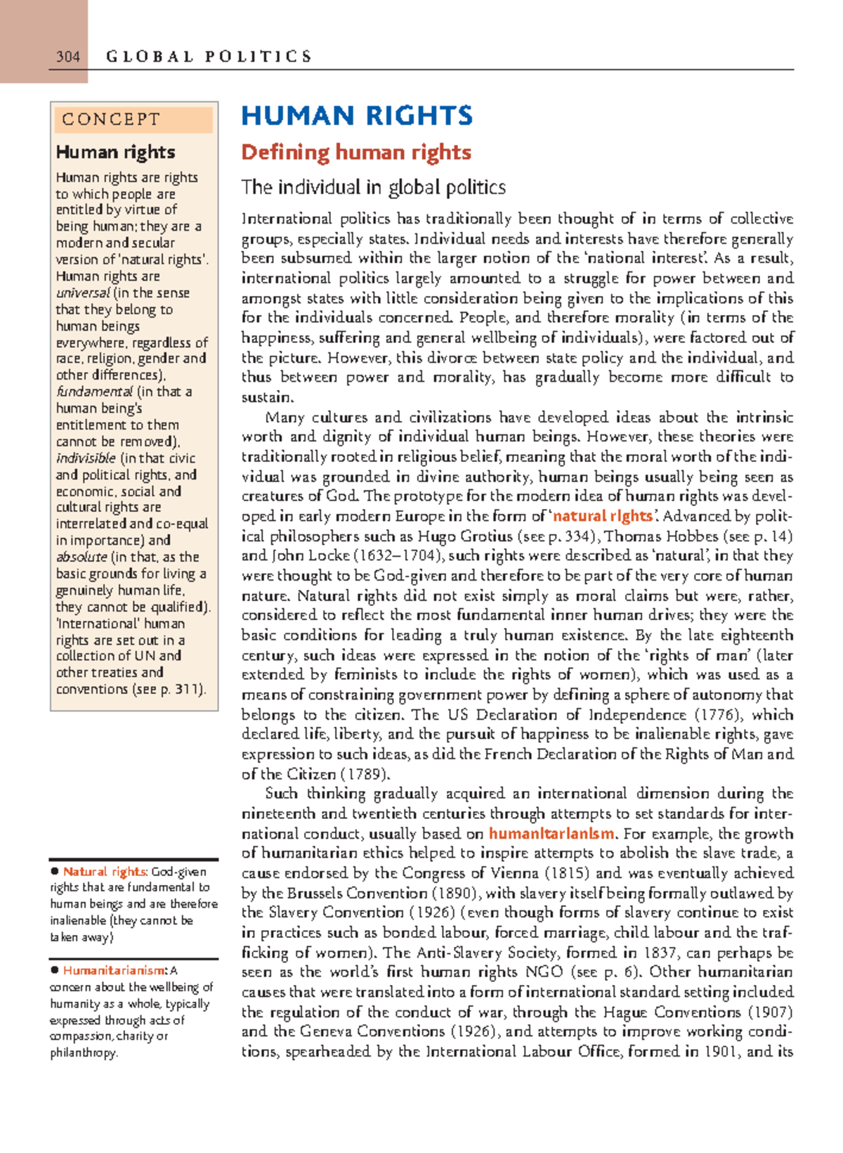 Global Politics-165 - n/a - HUMAN RIGHTS Defining human rights The ...