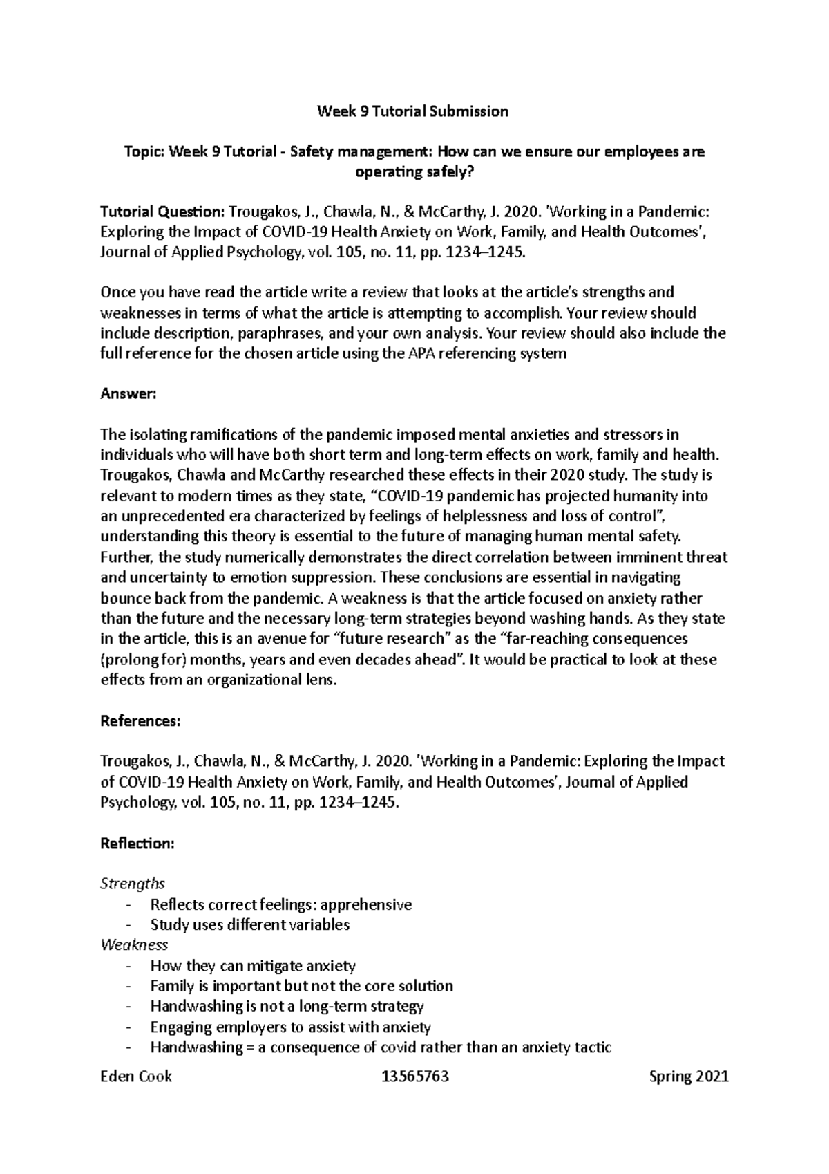 Week 9 Tutorial Submission - 21645 - UTS - StuDocu