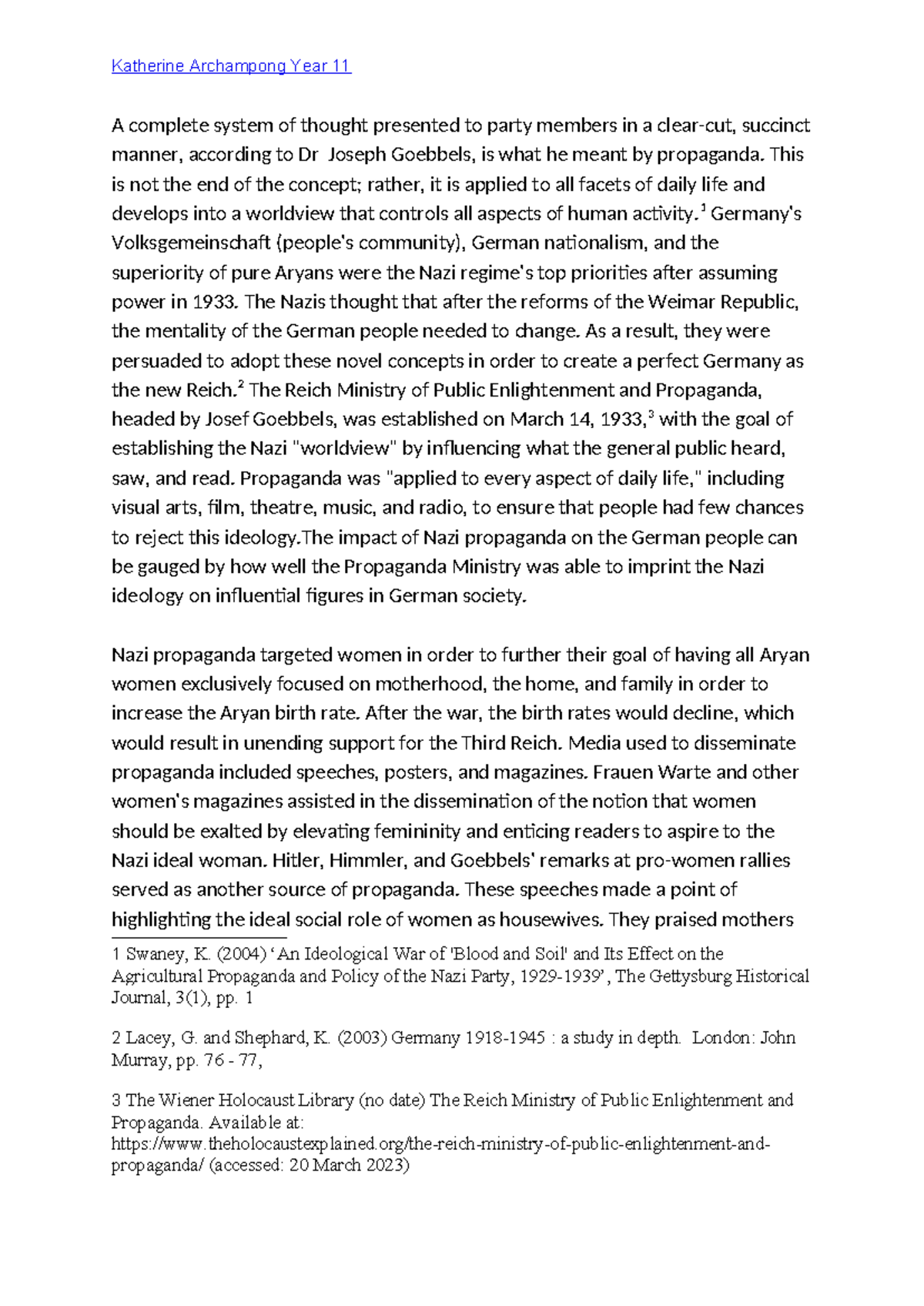 History Essay - mnb mnbmn - A complete system of thought presented to ...