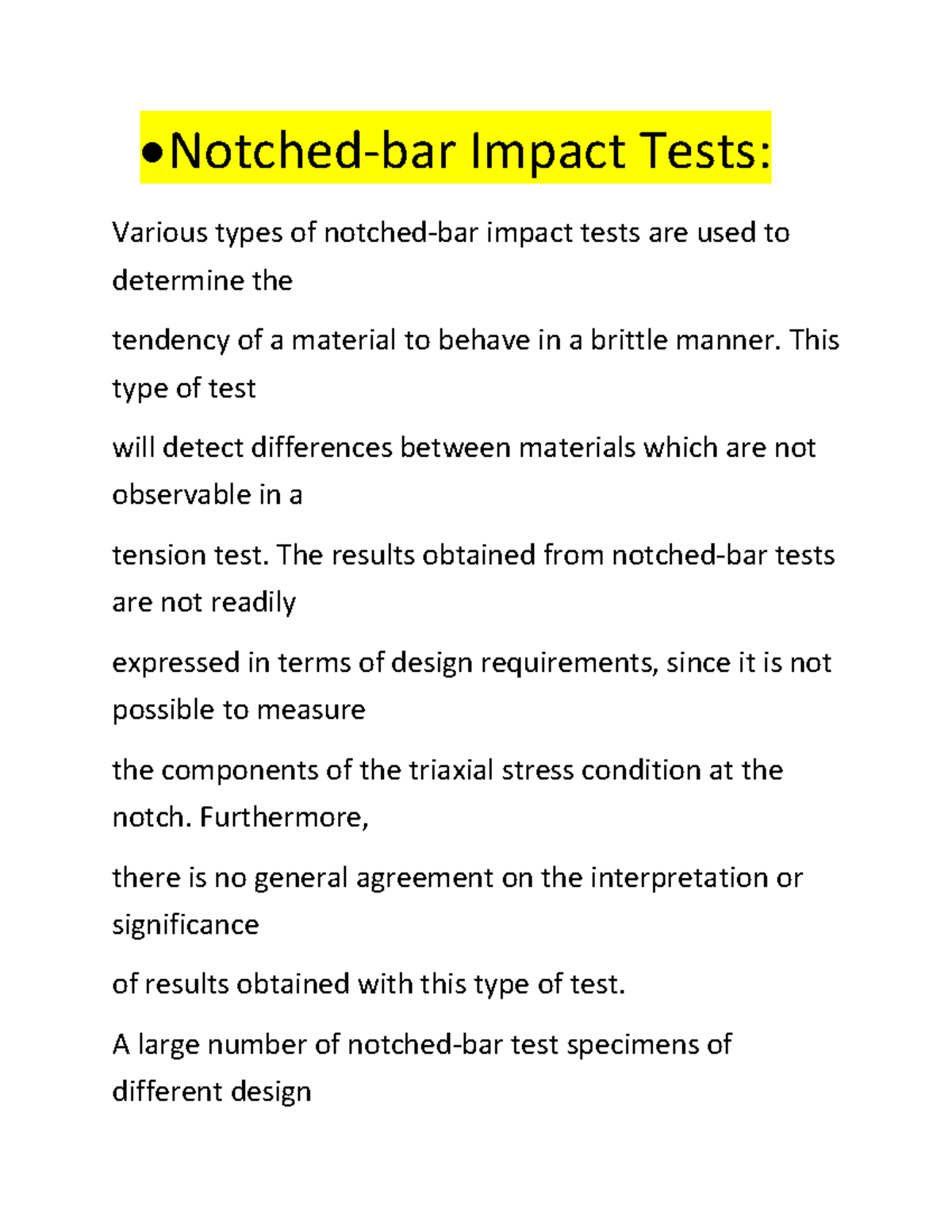 Notched-bar Impact Test - Notched-bar Impact Tests: Various types of ...
