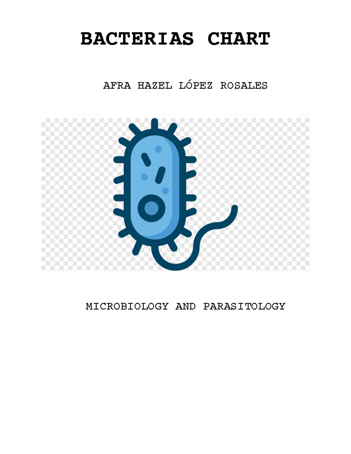 Bacterias Chart, breve resumen en ingles de las bacterias más ...