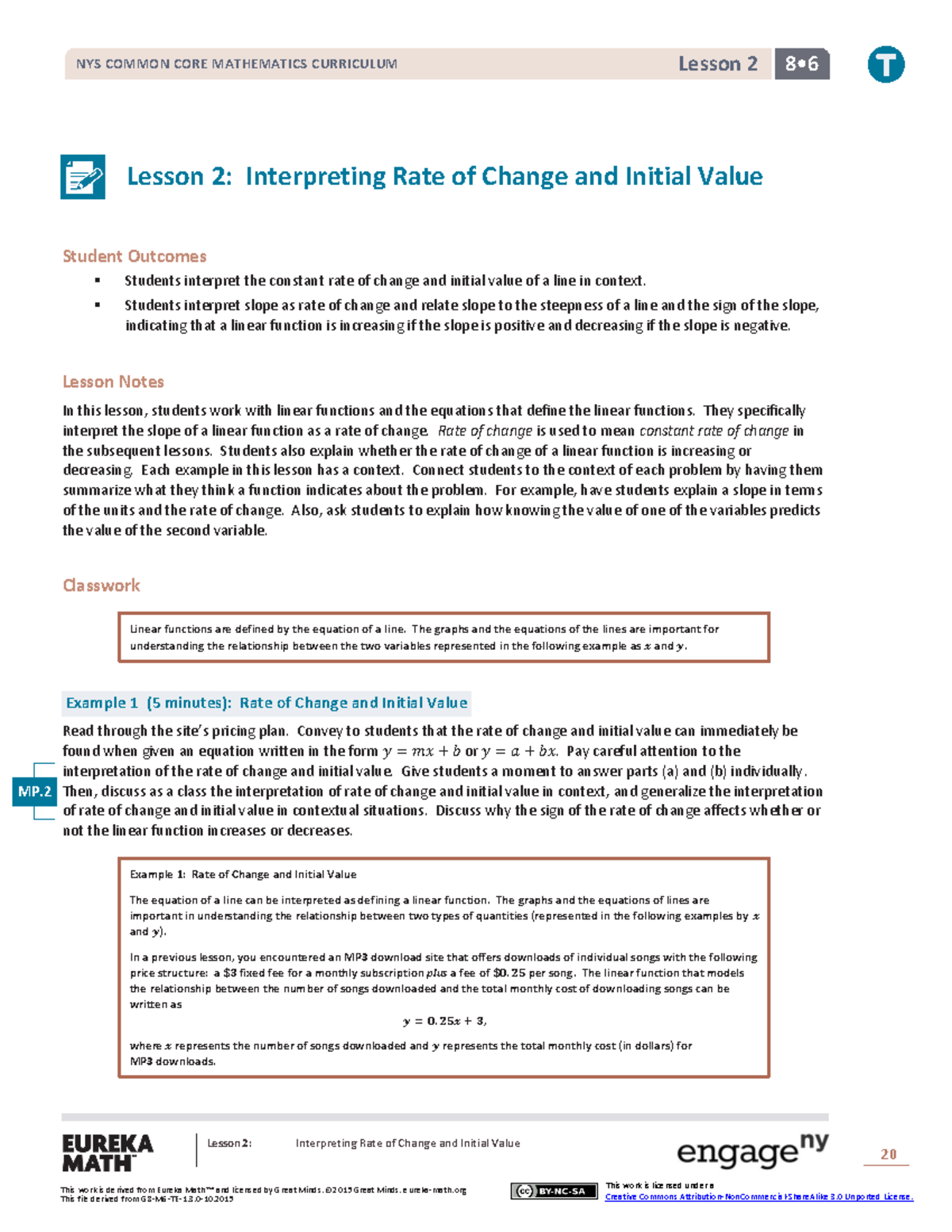 Math g8 m6 topic a lesson 2 teacher - Lesson 2: Interpreting Rate of ...