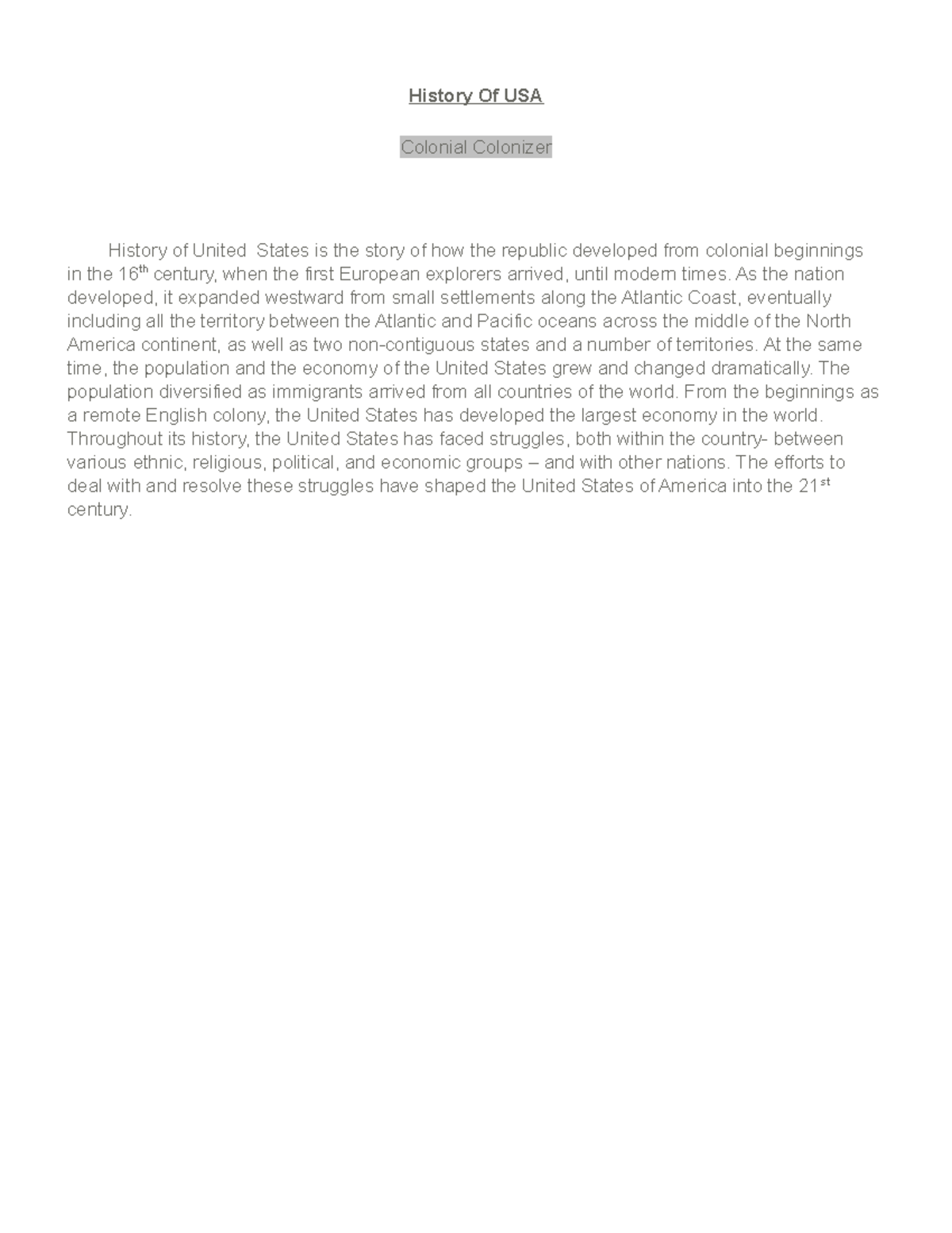 History of USA - Colonial period of USA - History Of USA Colonial ...