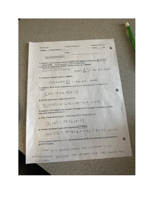 3.4 LA - notes - MATH 1020 Calculus Concepts 3 Learning Activity 3 3 ...
